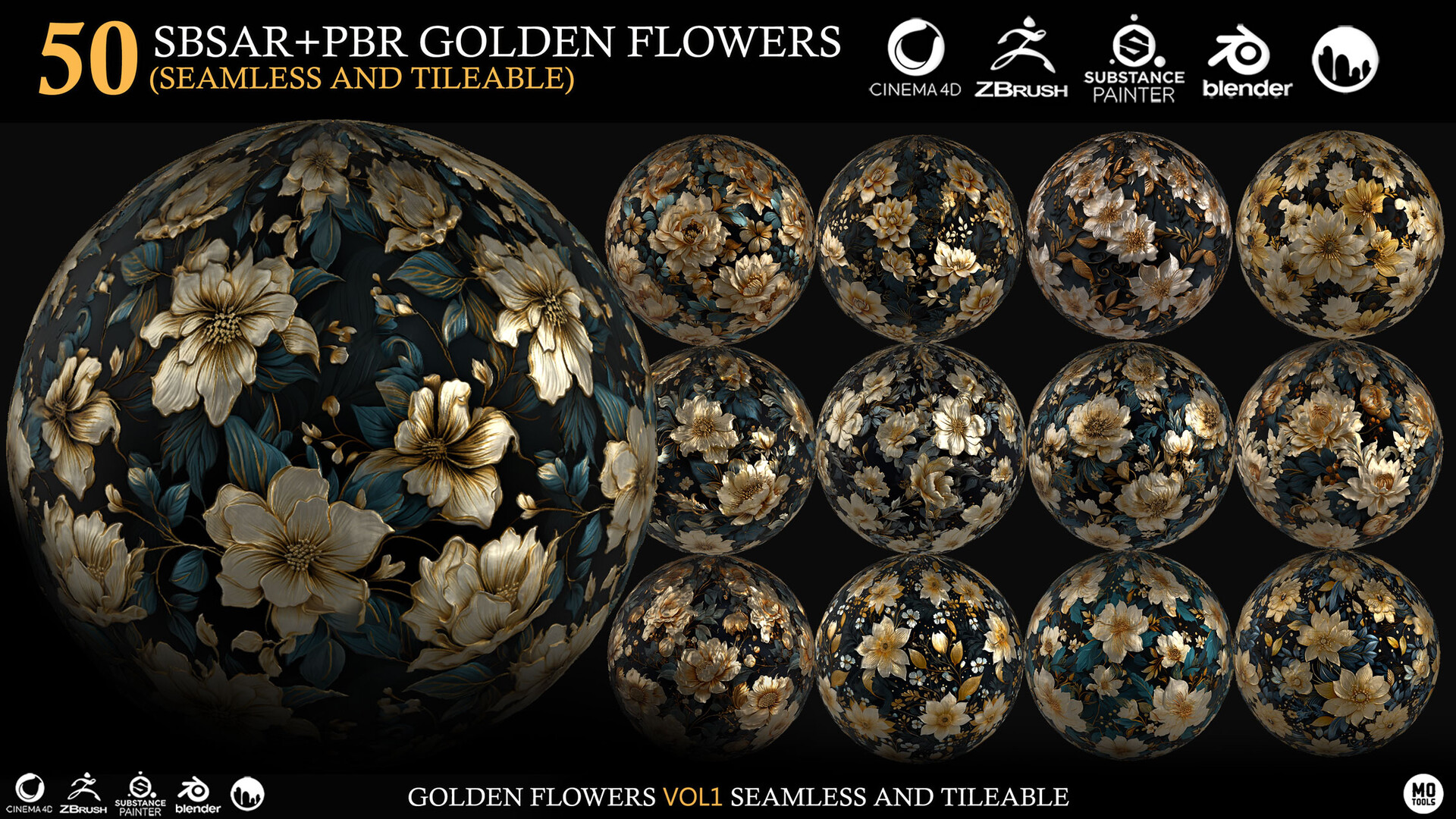 ArtStation - 50 Golden Flowers Materials