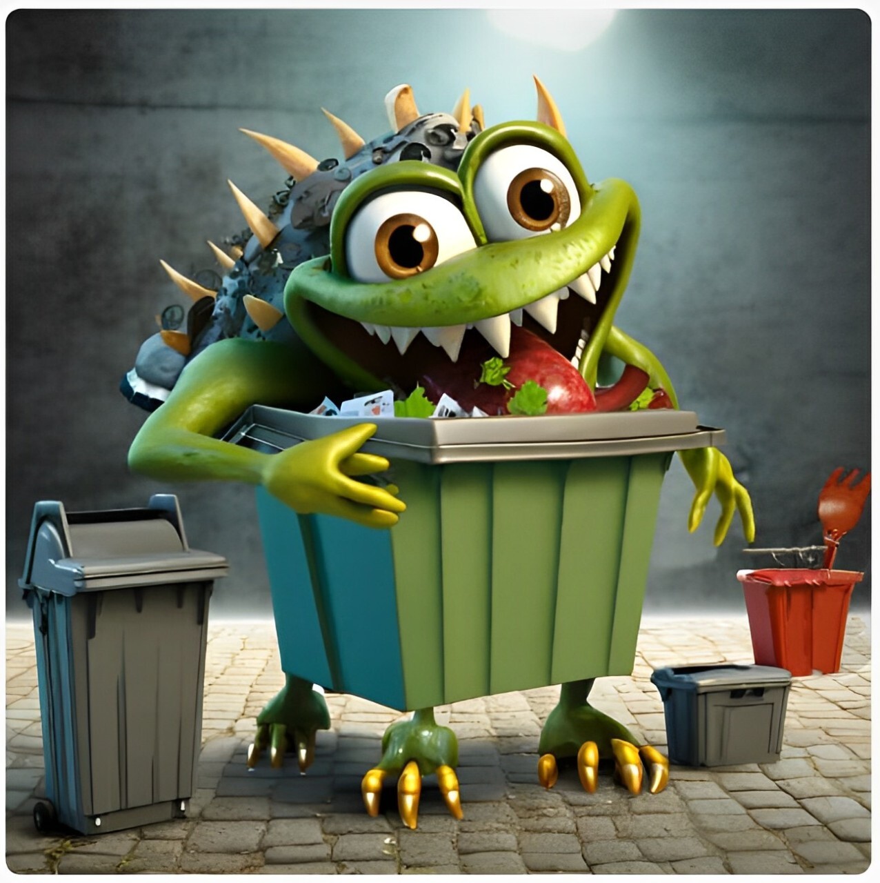 ArtStation - Junk Eating Monster Dustbin Design