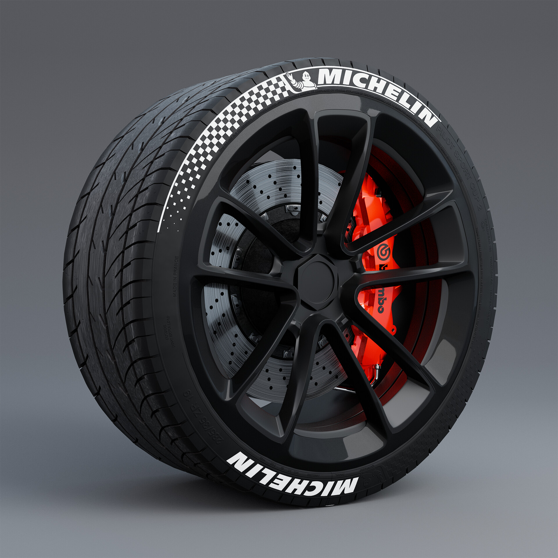 ArtStation - Car Tire, Rim & Brake Disc - Hyper detailled