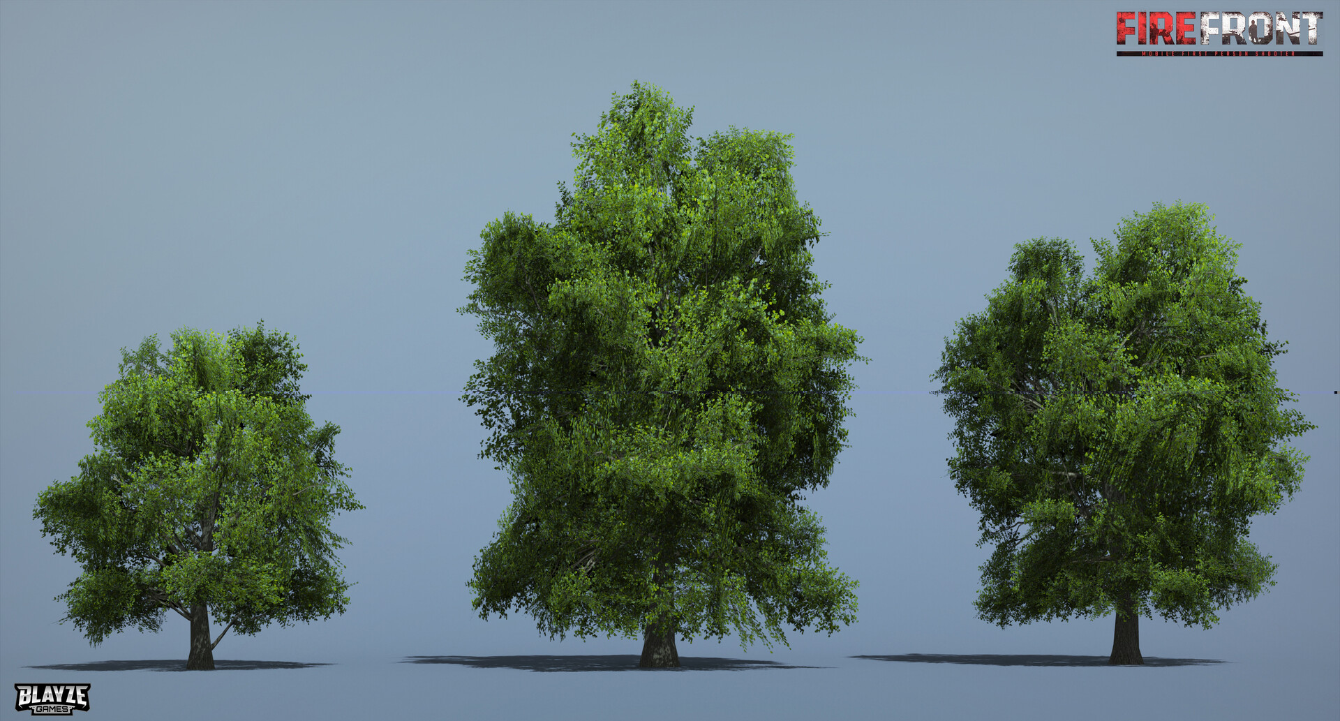 ArtStation - Dense Decidious Trees - low polygonal game vegetation