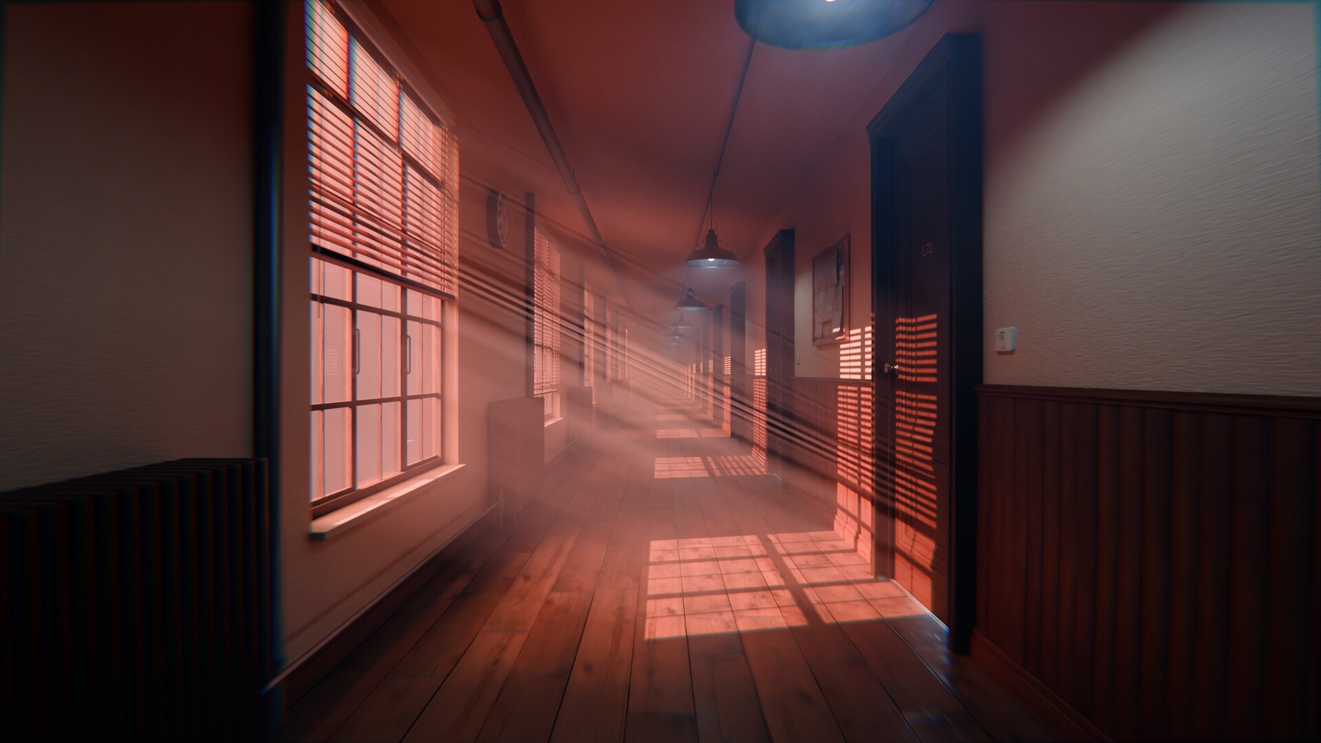ArtStation - Liminal Hallway, Sunset