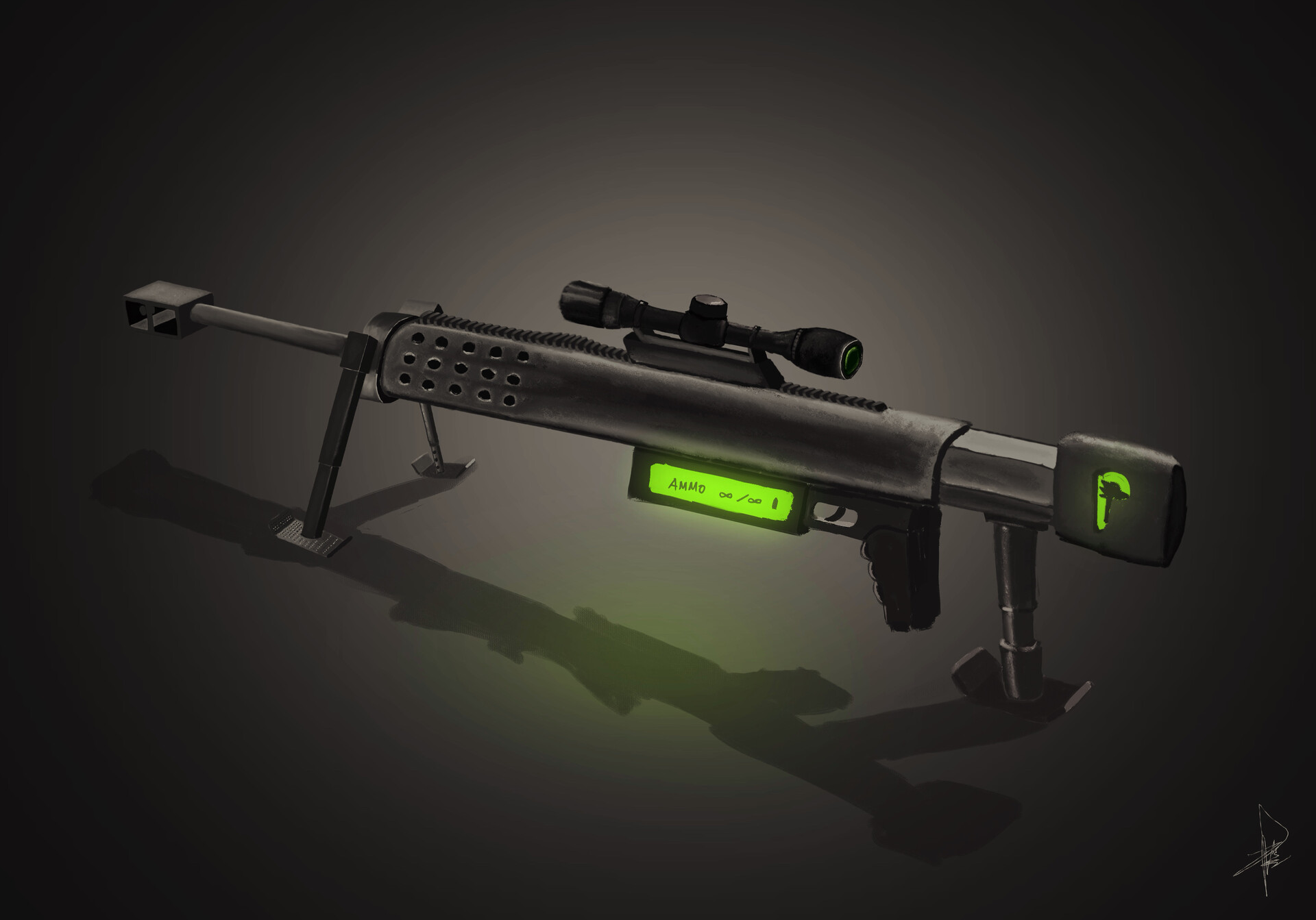 ArtStation - Weapon concept art Sniper rifle