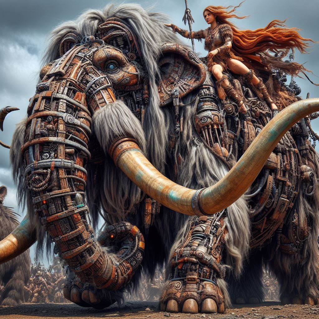 ArtStation - "Roman-Empress riding a mechanized Mammoth"