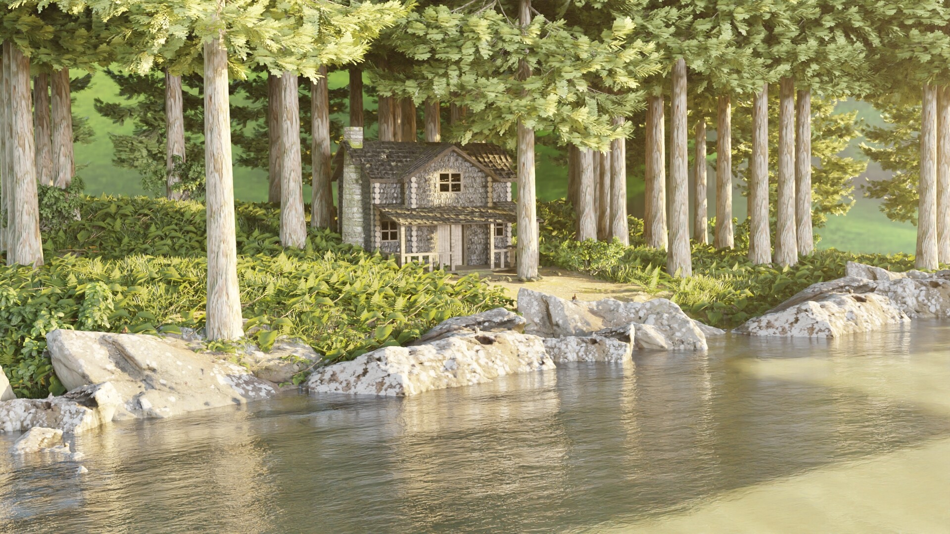 ArtStation - A CABIN IN THE WOOD | 3D ENVIRONMENTAL MODEL