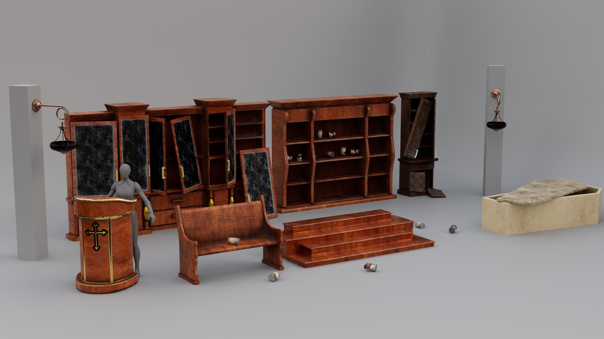 ArtStation - Victorian era Church Props