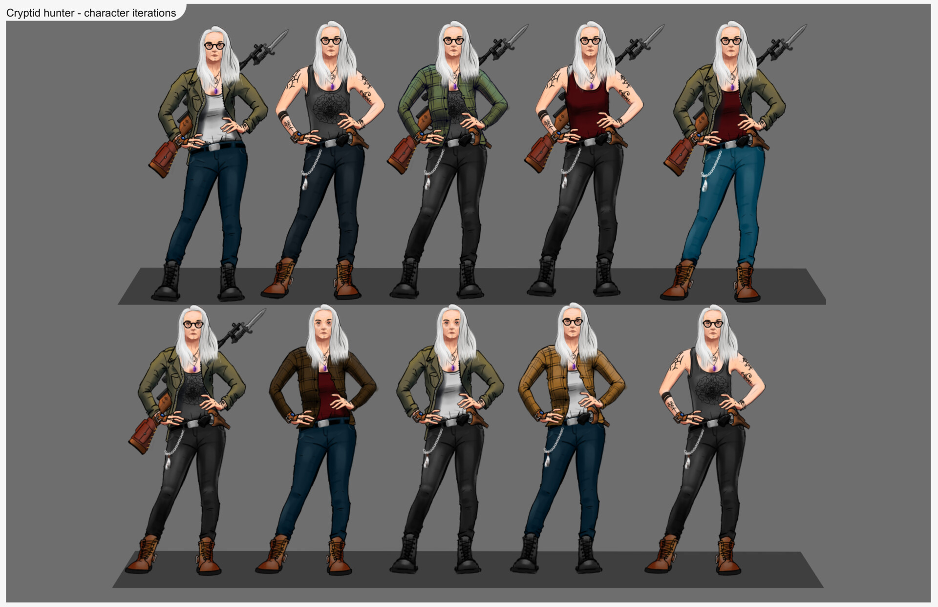 ArtStation - Cryptid Hunter - Chracter Iterations