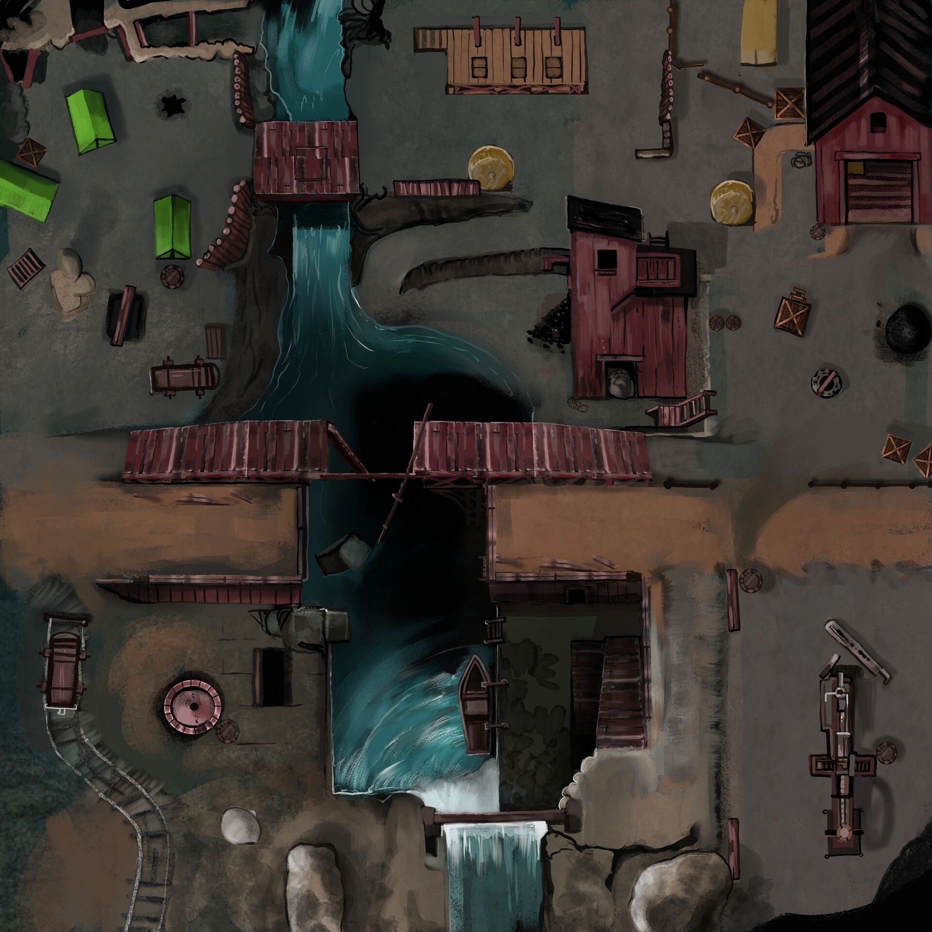 ArtStation - Mixed Perspective Tabletop Map- Mineyard