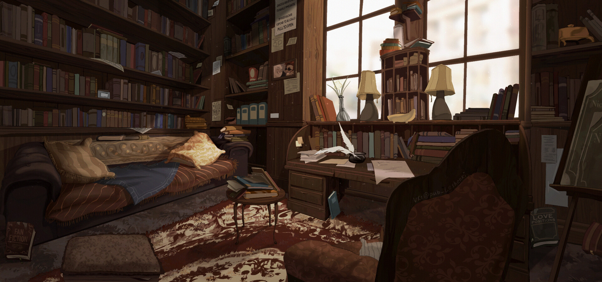 ArtStation - Aziraphale's Bookshop | GOOD OMENS SPEEDPAINT