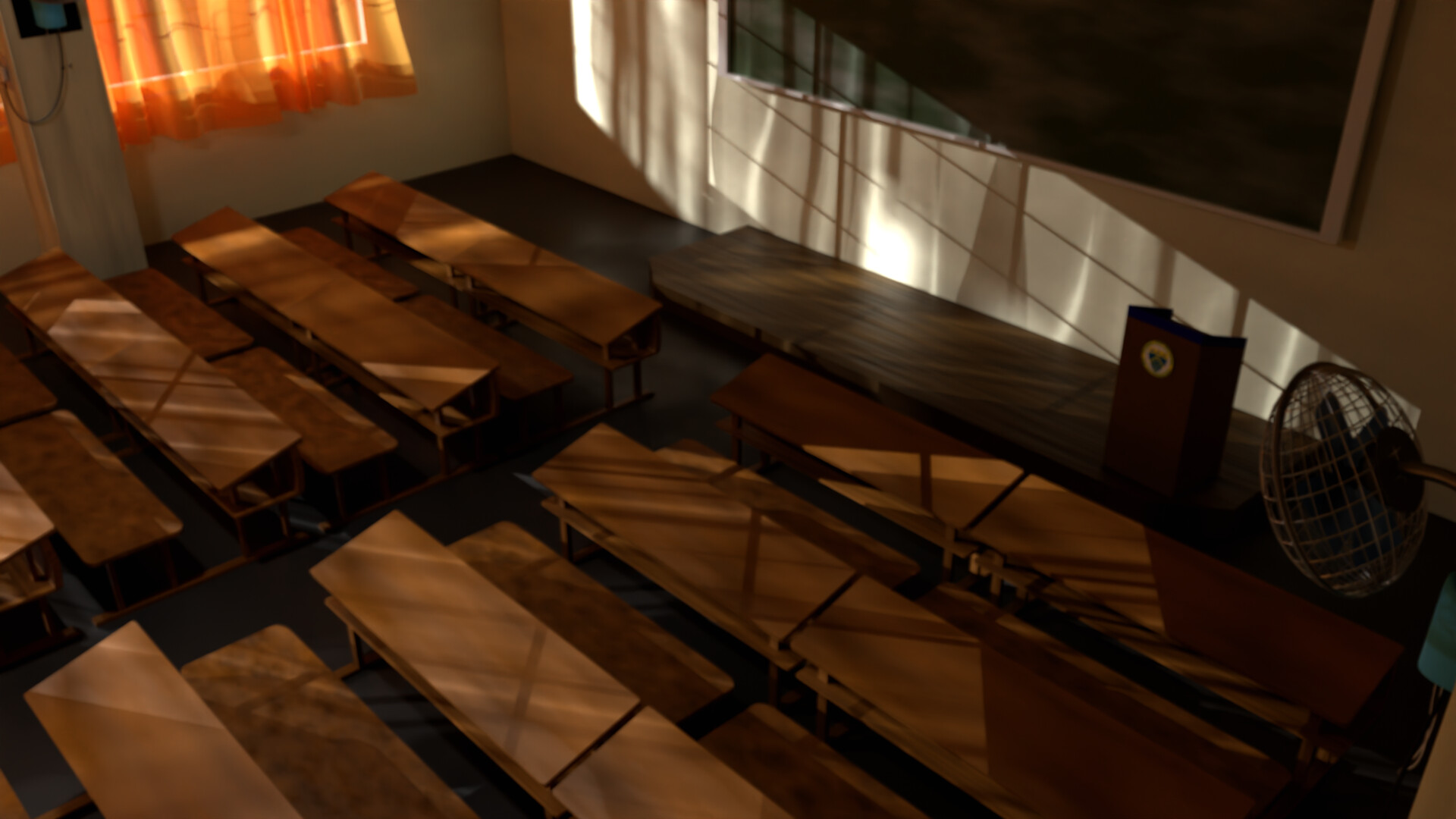 ArtStation - 3d Realistic Class Room Design