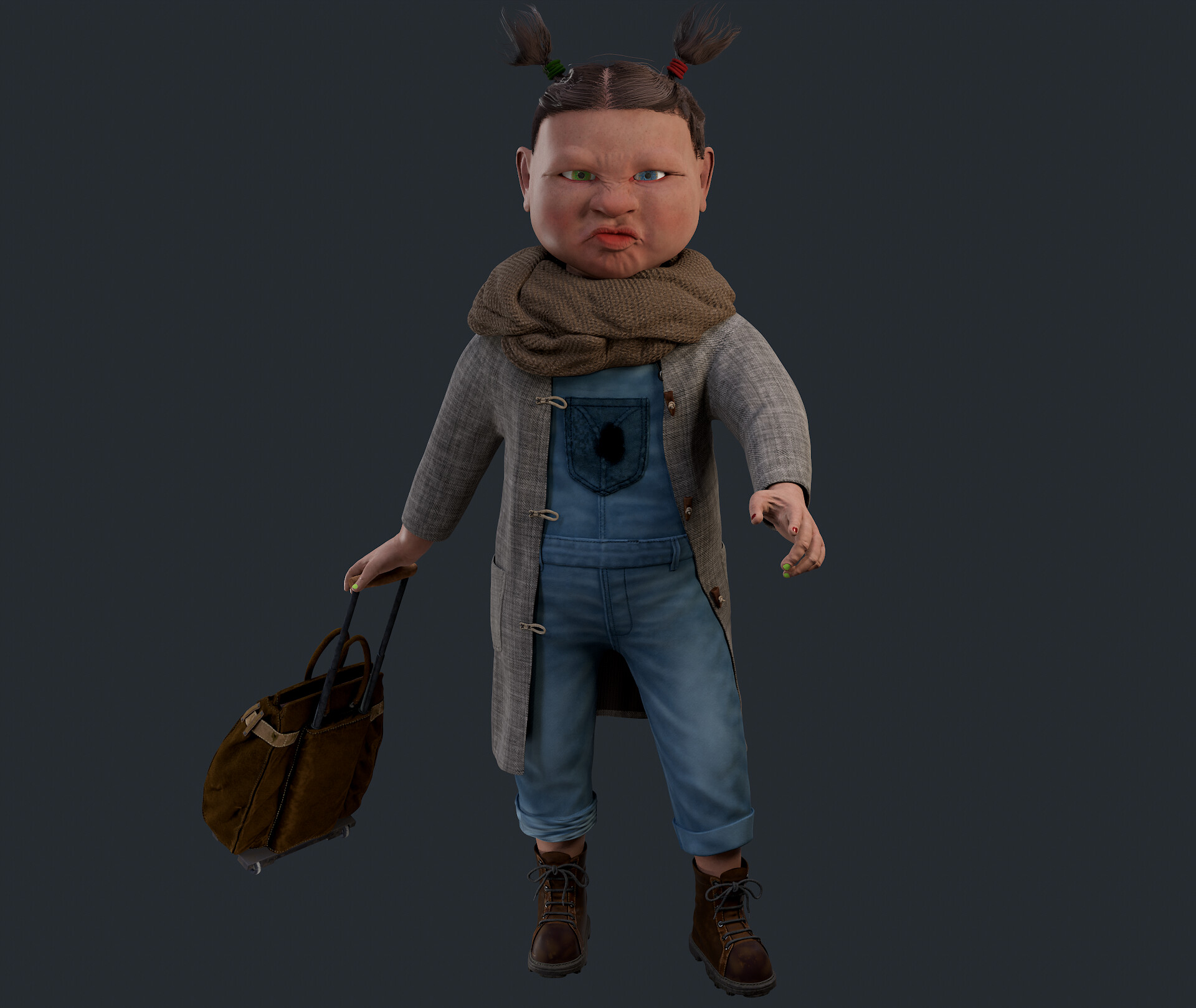 ArtStation - A little evil scary girl.