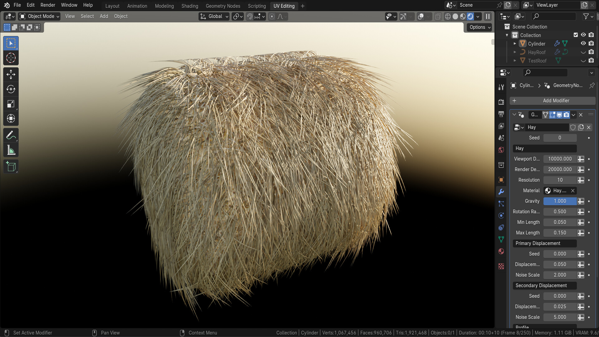 3D Tudor - Blender 4 Hay Roof Geometry Node