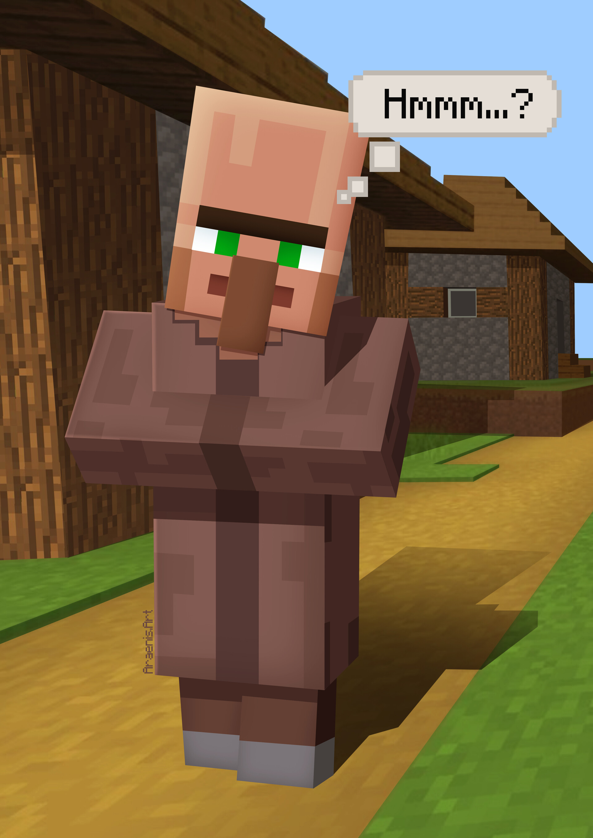 how to draw a minecraft villager step by step