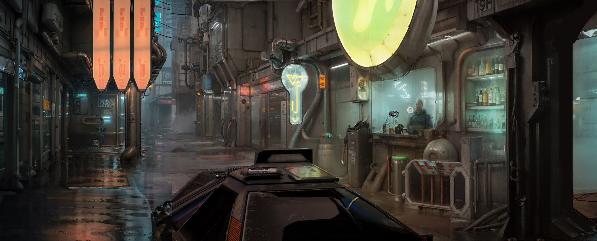 ArtStation - Cyberpunk Ground Level, Alley