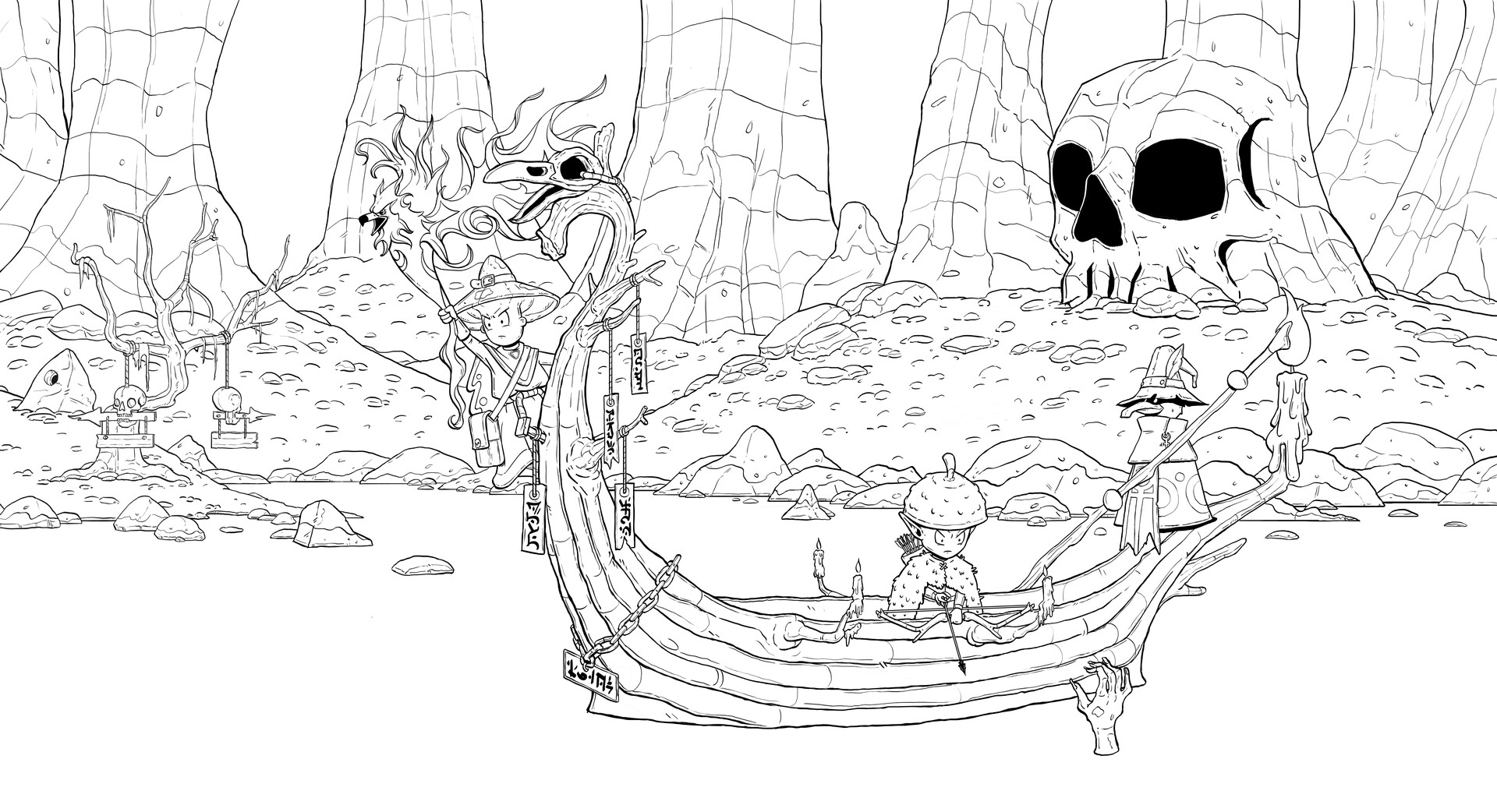 river sticks coloring pages