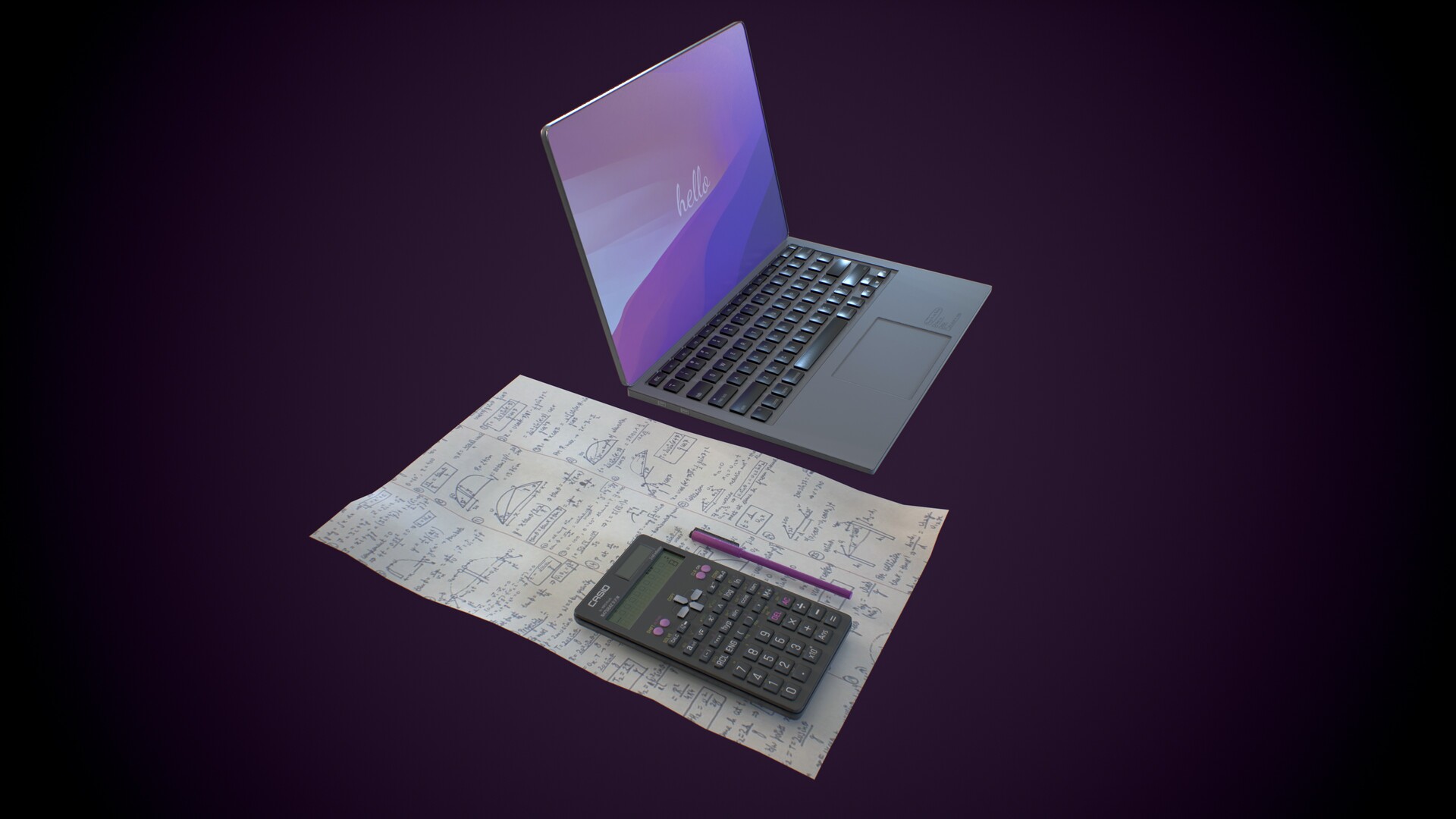 ArtStation - Laptop & Calc