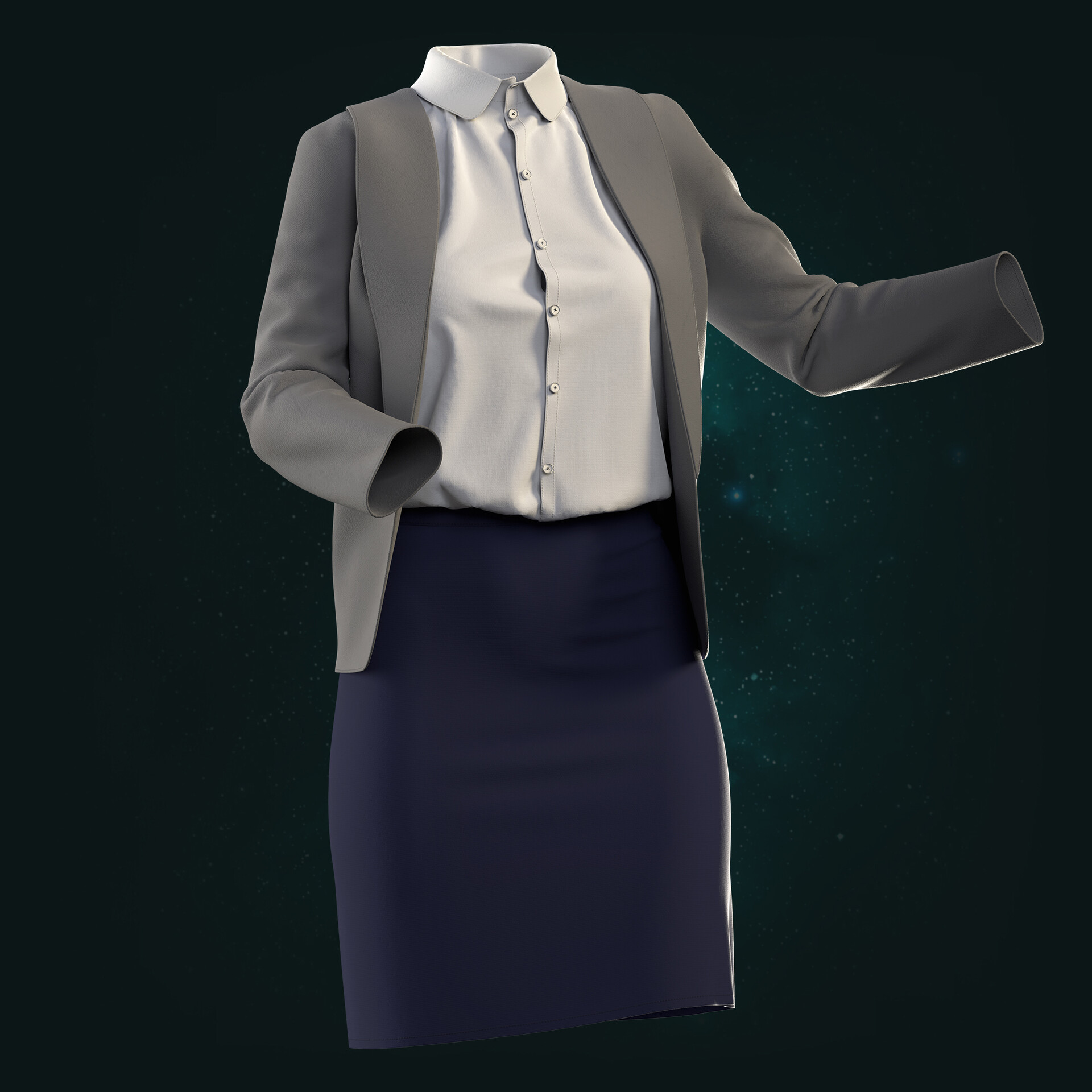 ArtStation - female teacher uniform