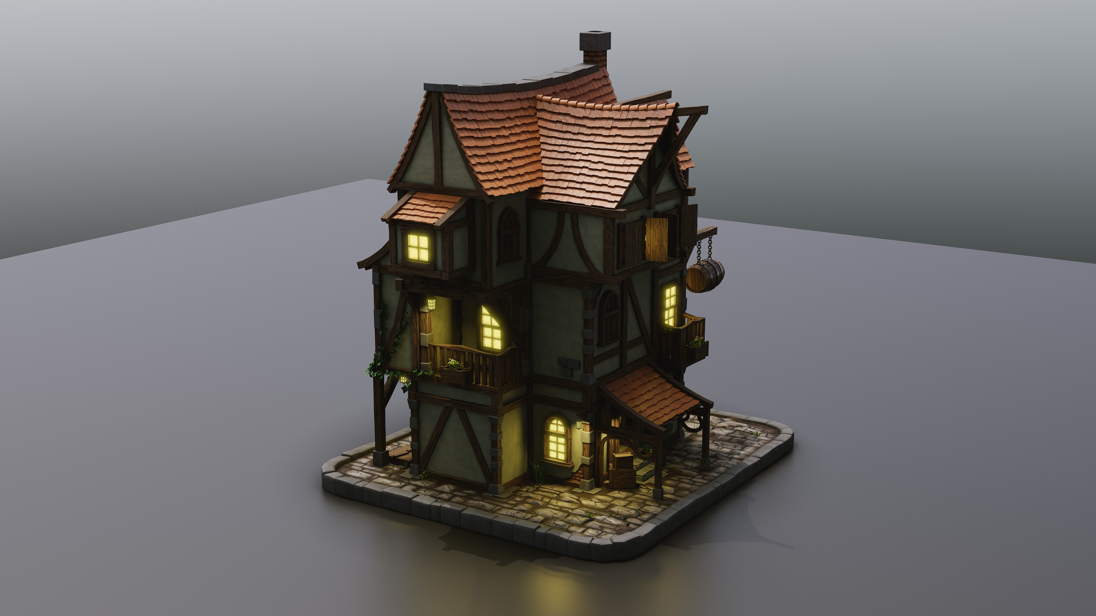 David Vergara - Stylized Medieval Cabin