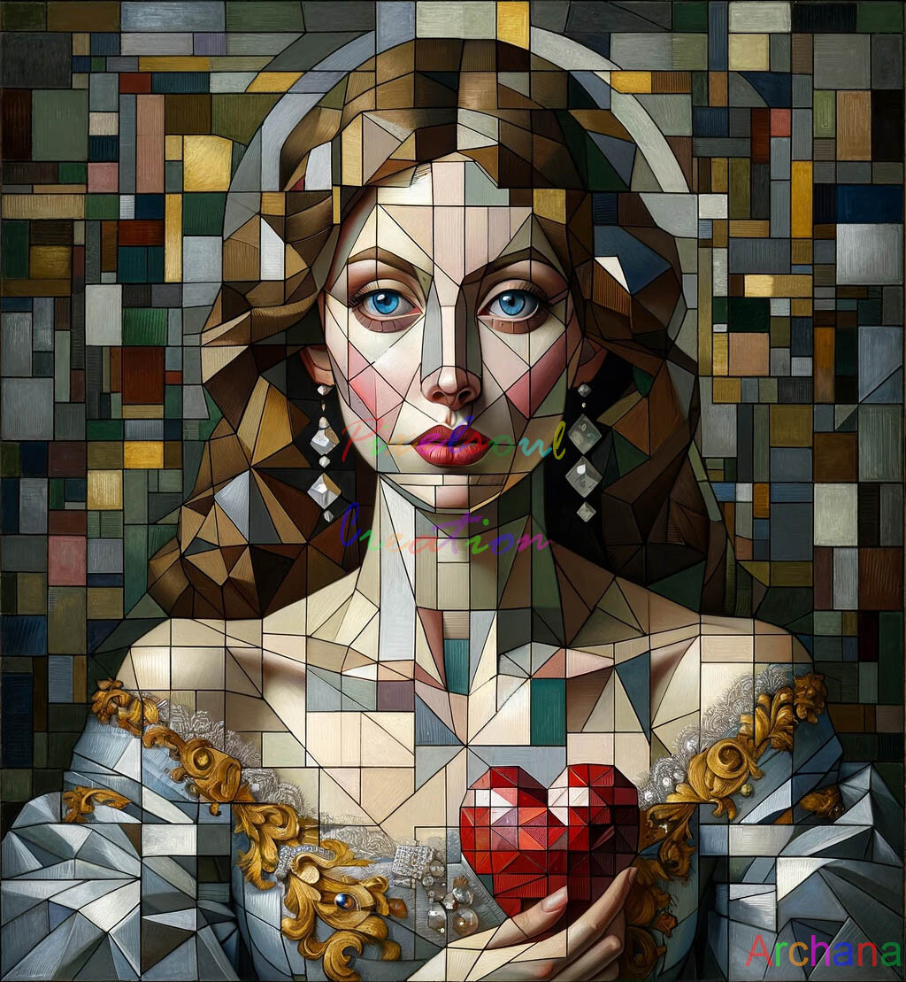 ArtStation - Serene Reverie: A Renaissance Portrait with an Ornate Heart