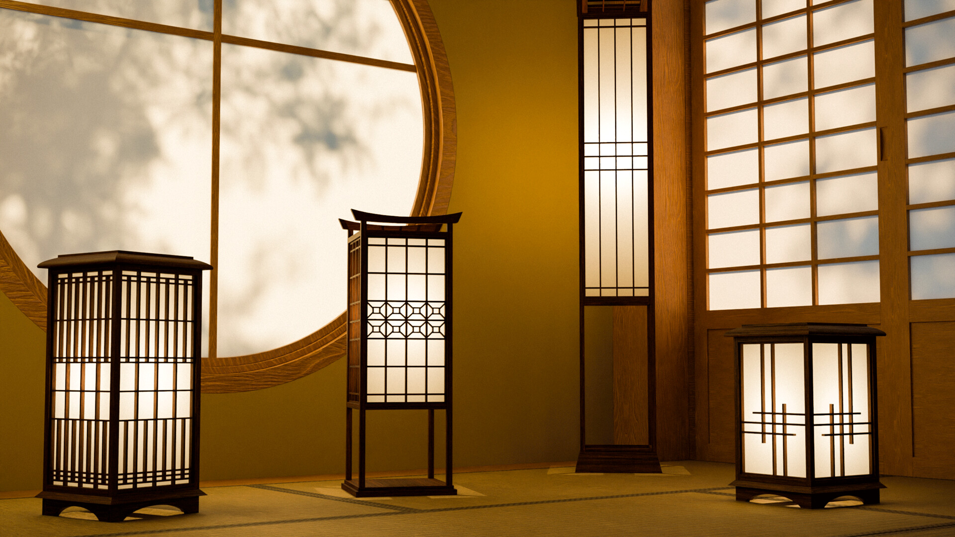 ArtStation - Japanese Floor & Table-Andon Collection