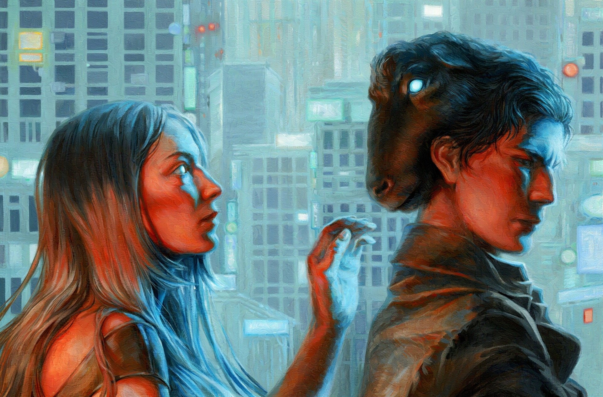 ArtStation - Do Androids Dream of Electric Sheep? - Acrylic Illustration