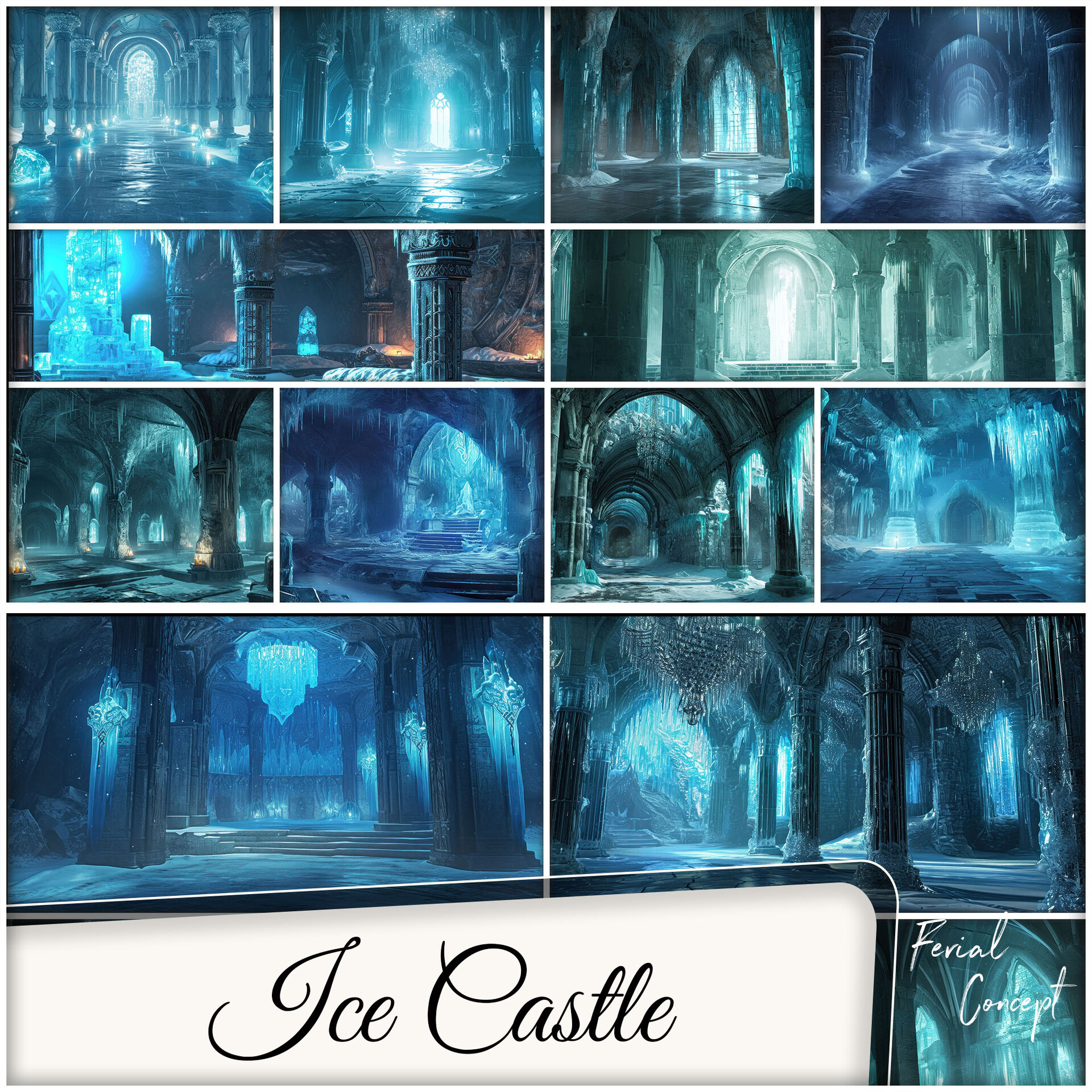 Ferial Concept - 🔹210 Ice Castle - Interior Reference Image Pack v.52 |8K|