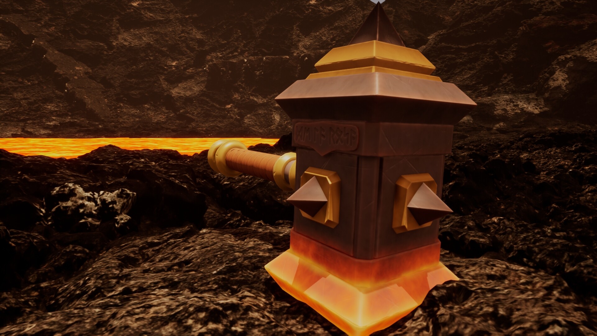 ArtStation - (WIP)Stylized Molten Hammer