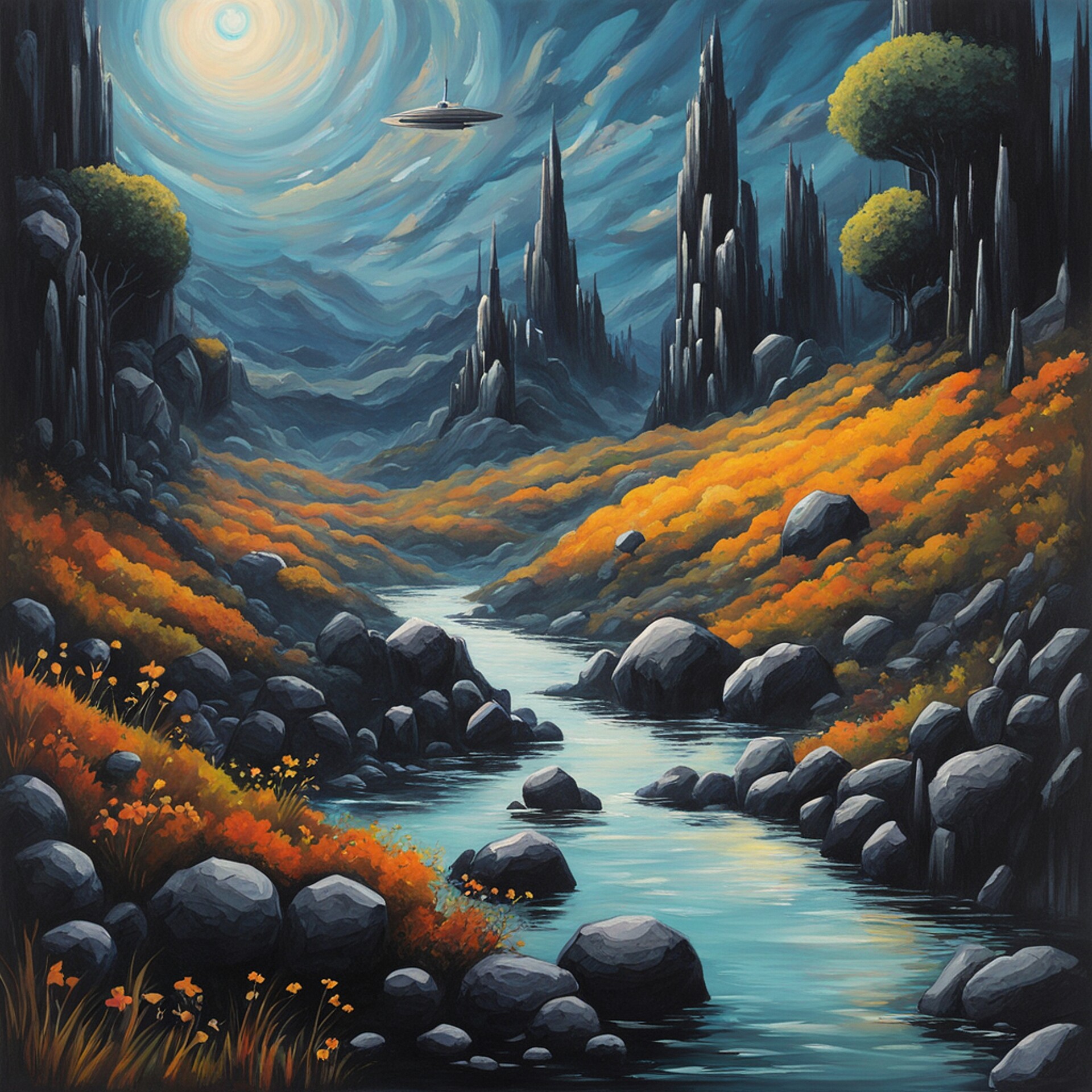 ArtStation - The arrival of aliens on ancient earth.