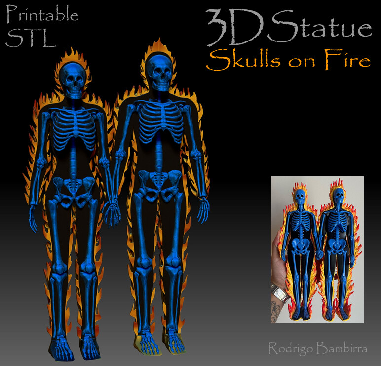 ArtStation - Skulls on Fire - Statue Sculpting