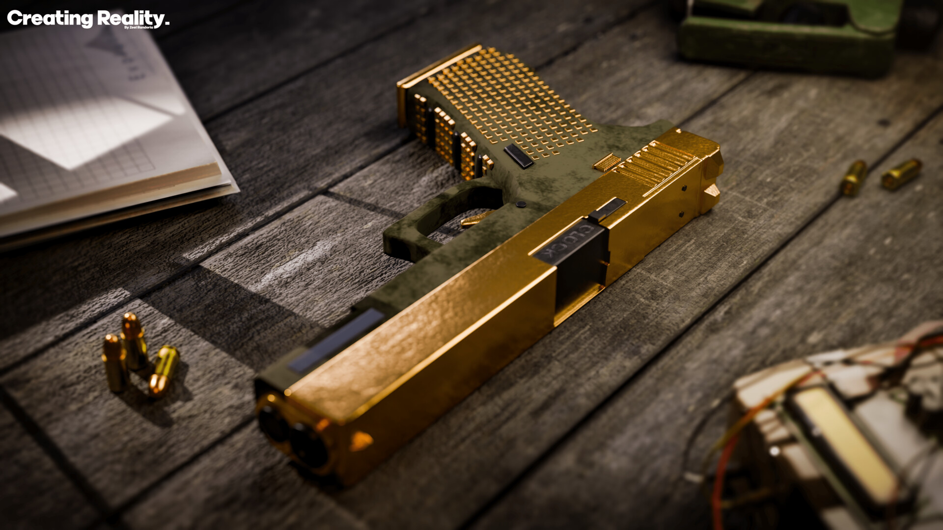 ArtStation - Golden Glock Gun