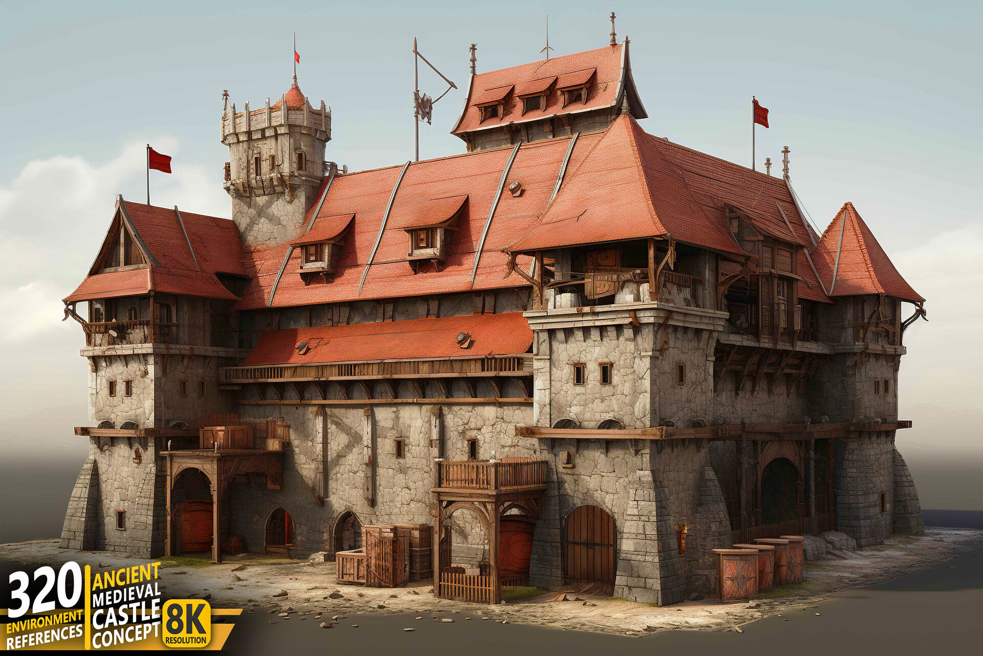ArtStation - 320 Ancient Medieval Castle Concept - Environment ...