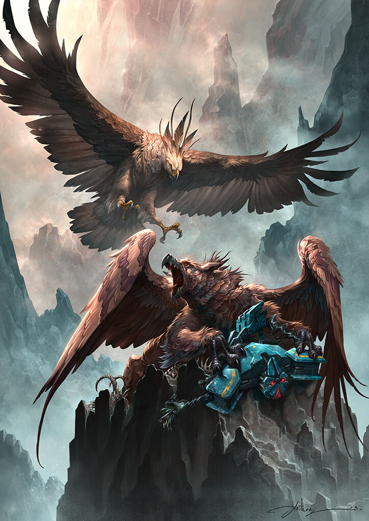 ArtStation - Eagle Vs Griffin - Cross the Ages