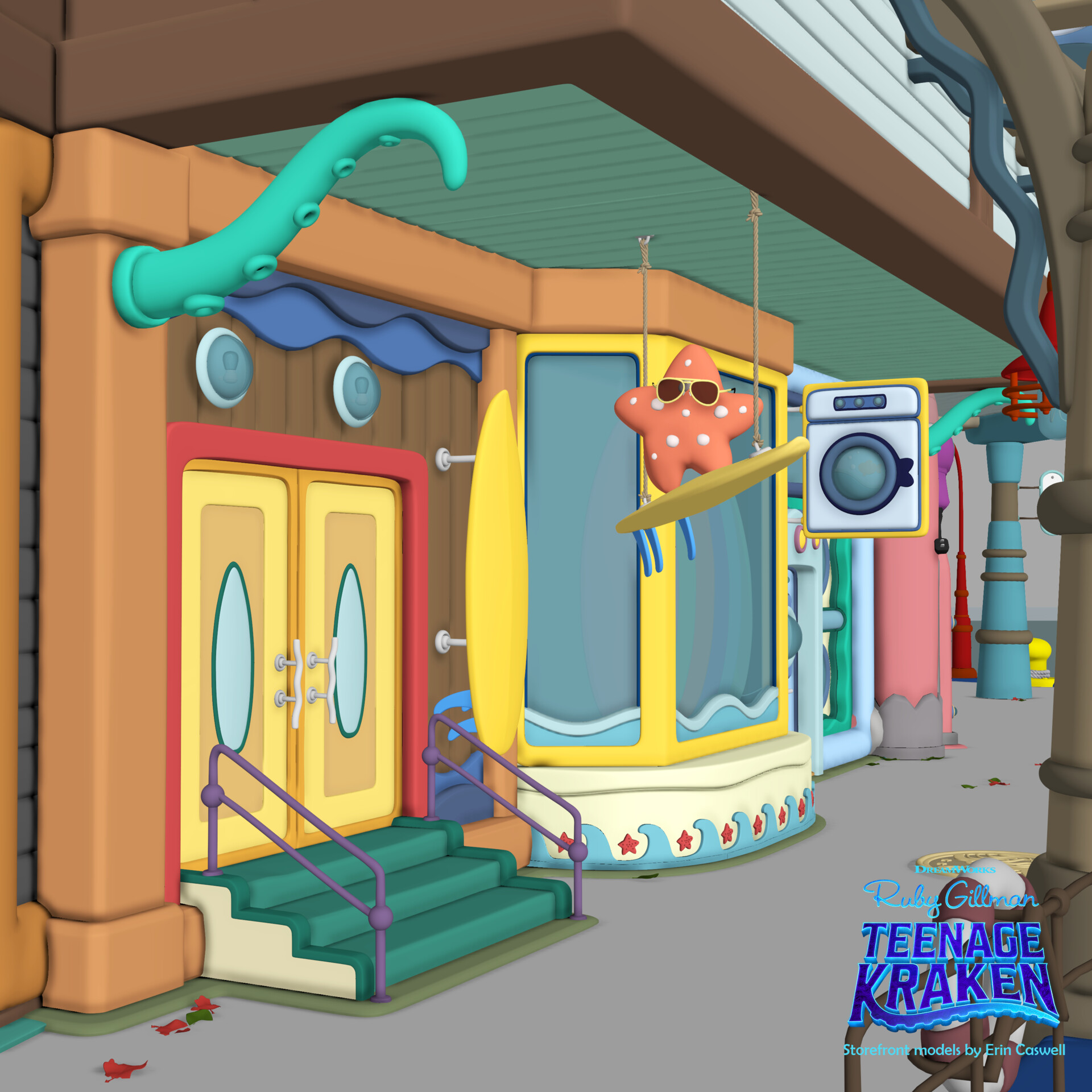 ArtStation - Oceanside Buildings - Ruby Gillman Teenage Kraken