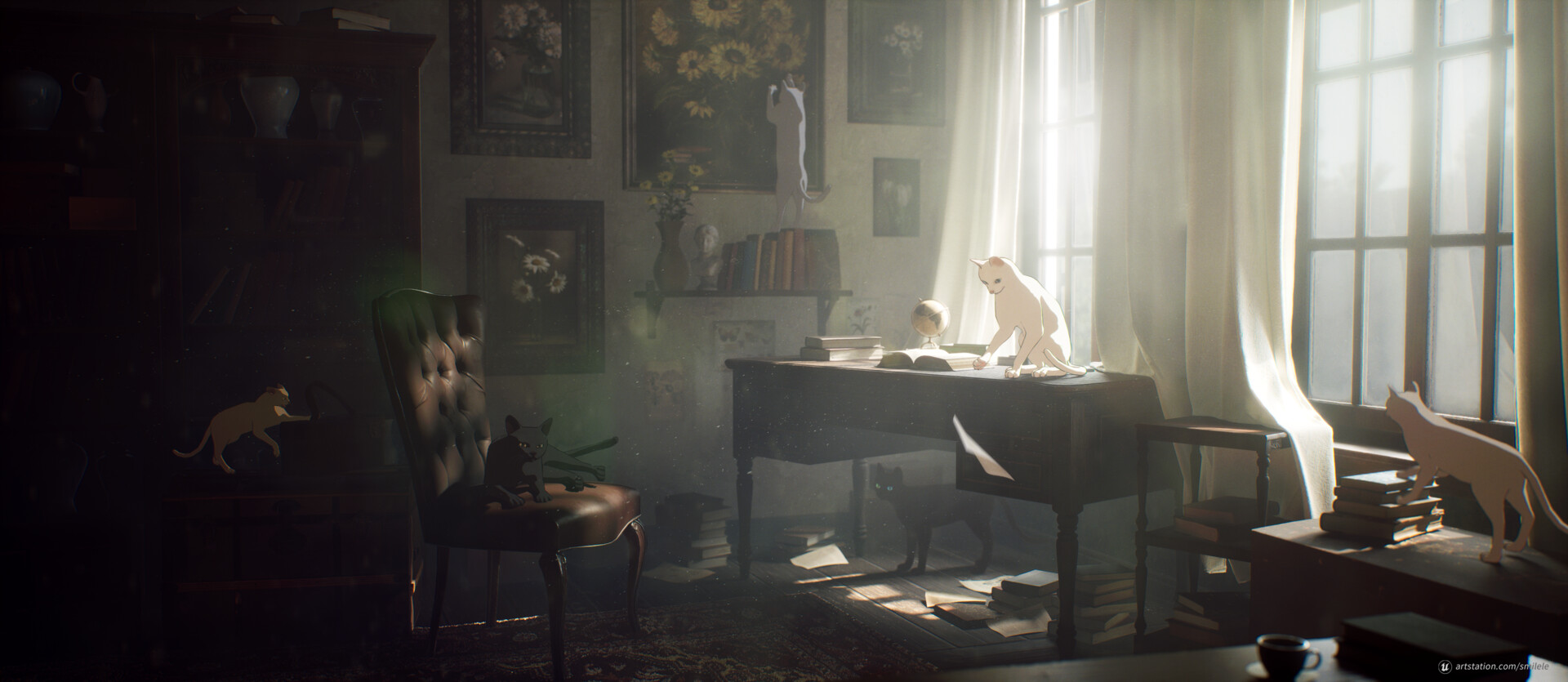 ArtStation - Cats in the room