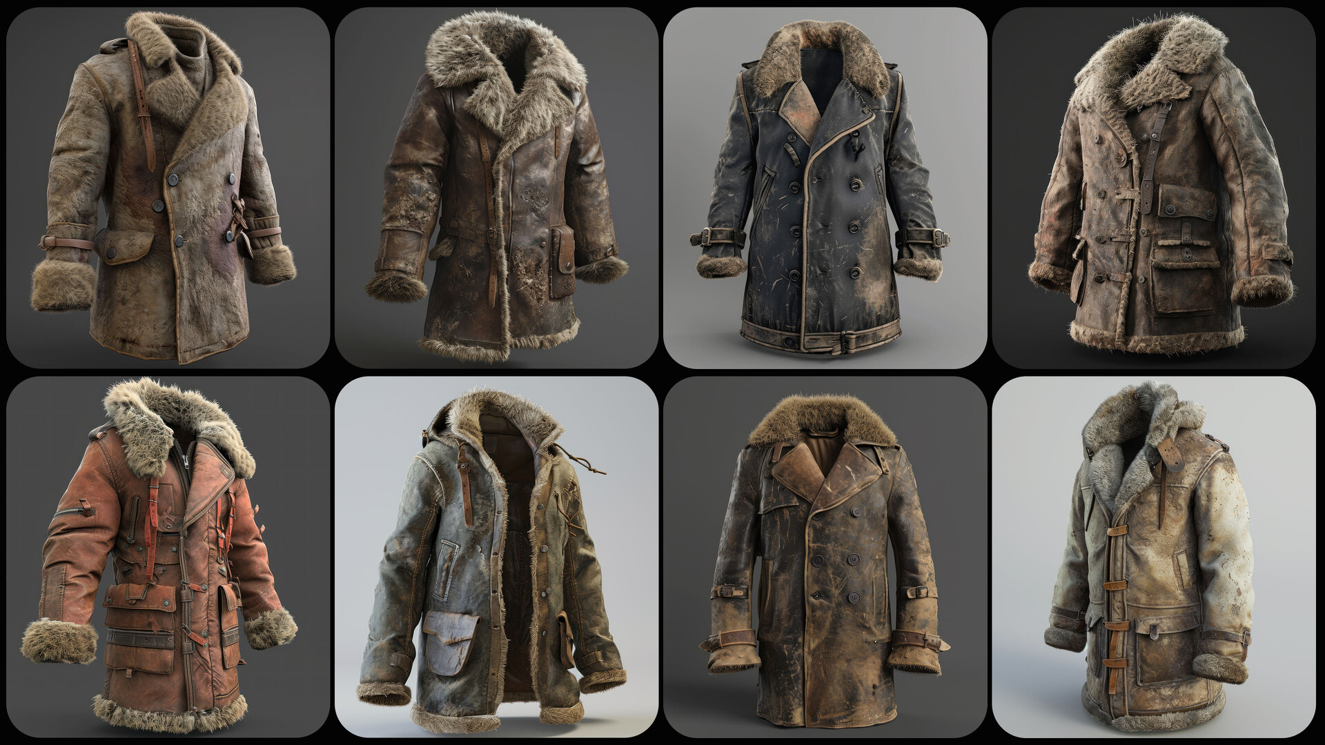 Ferial Studio - 🔹250 Old Coat - Outfit Reference Image Pack v.3 |4K|