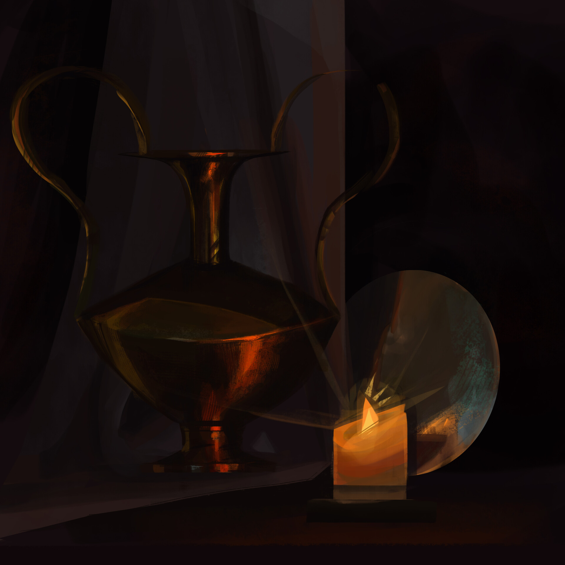ArtStation - candle lighting practice drawing