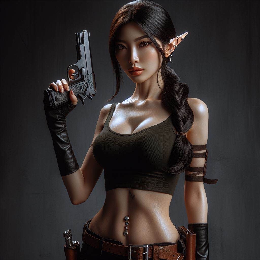 ArtStation - Lara Croft Asian elven style