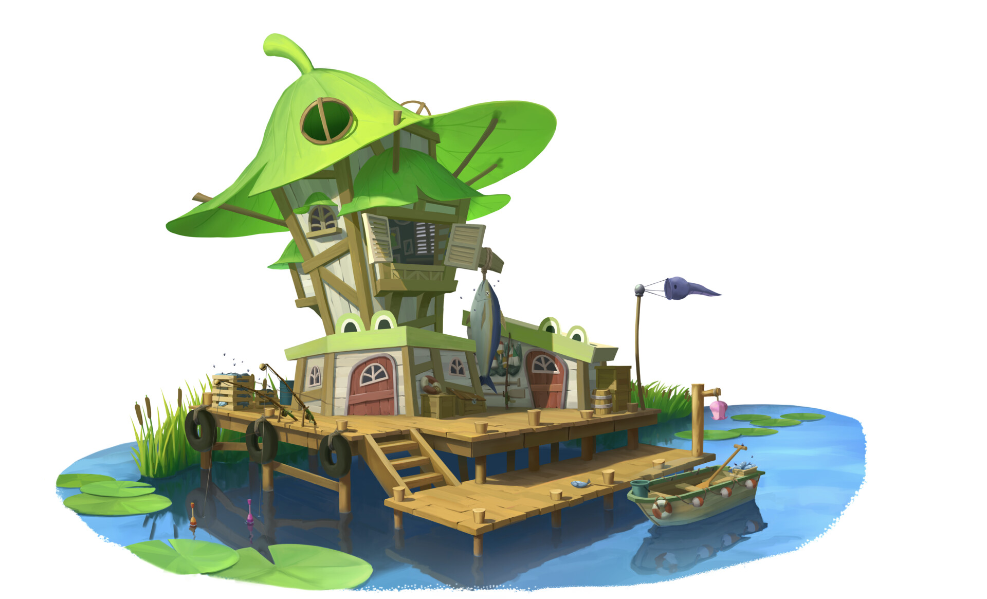 ArtStation - Frog fishing shack
