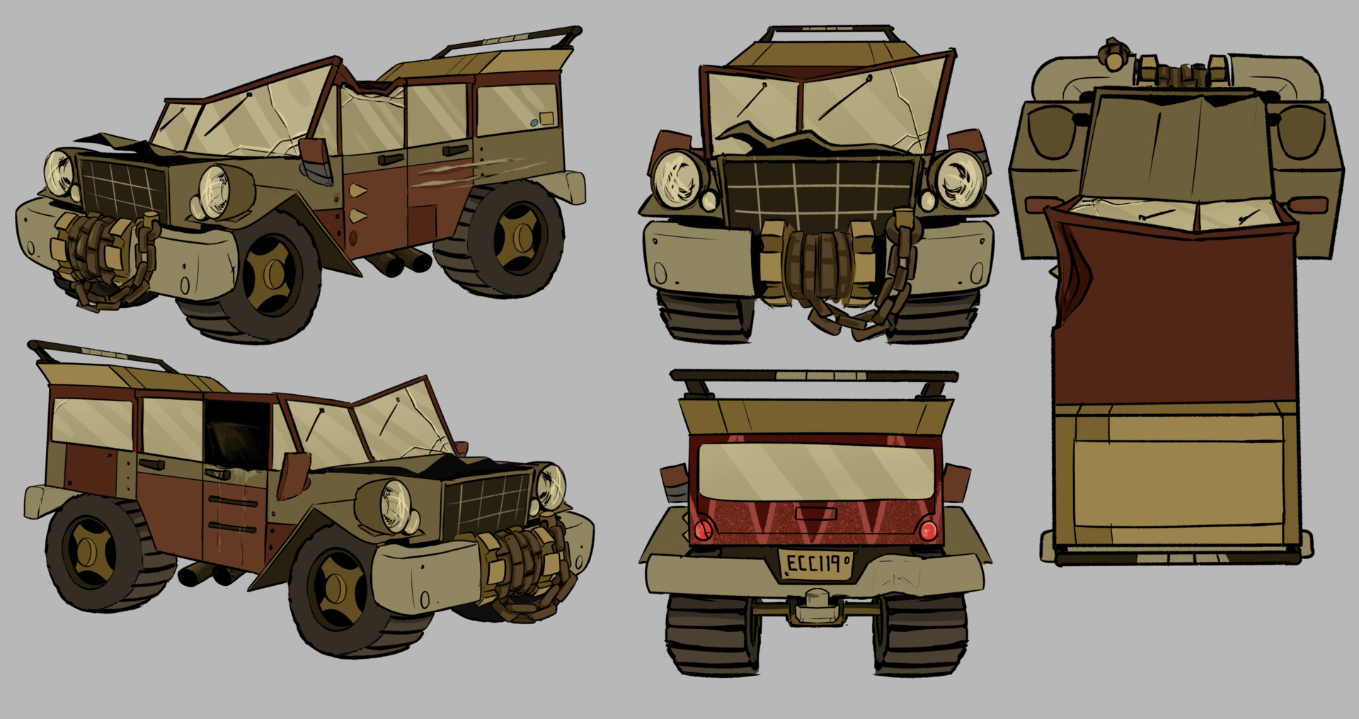 ArtStation - Busted Maurader Jeep - Prop Design