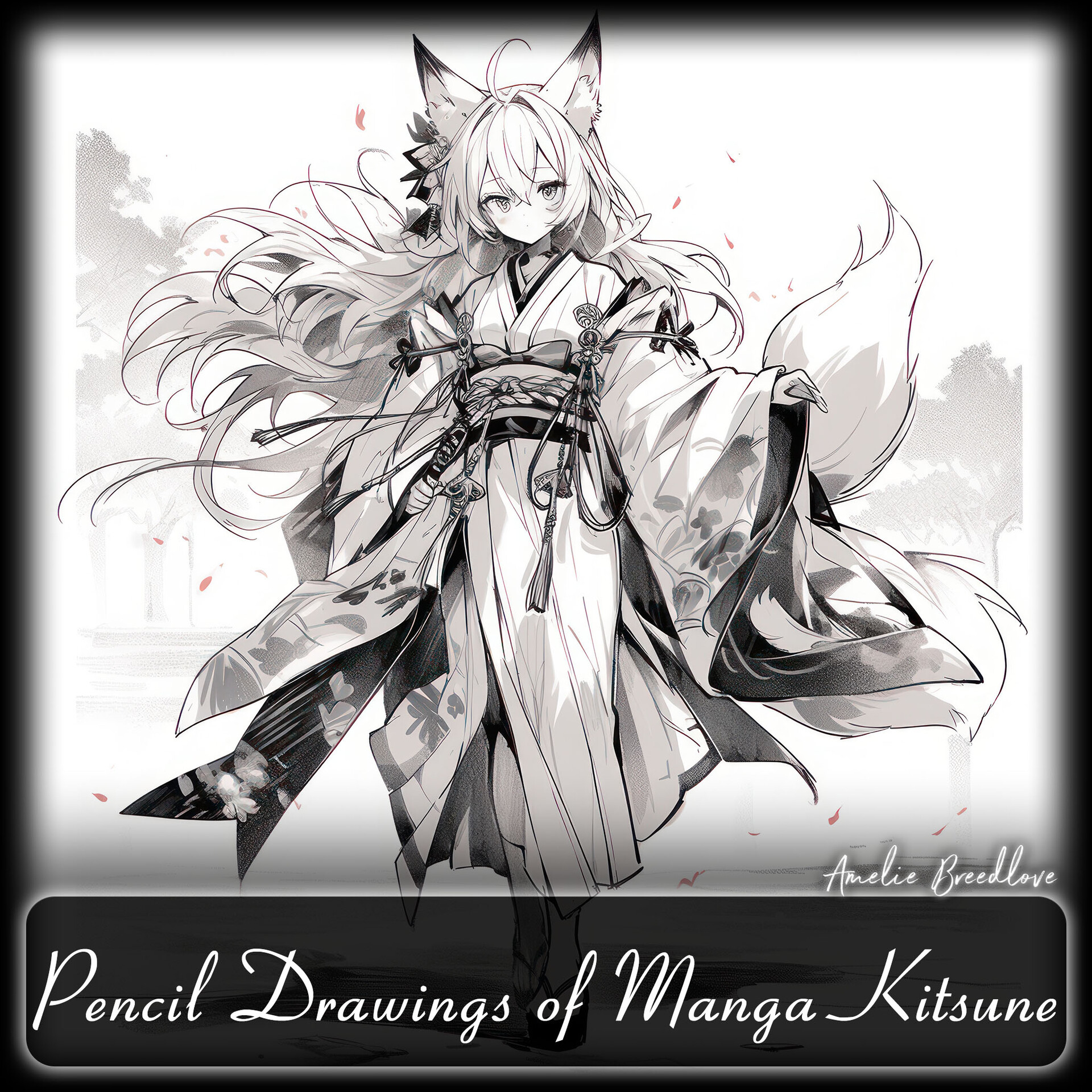 ArtStation - 200 Pencil Drawings of Manga Kitsune (Full Body) Reference ...