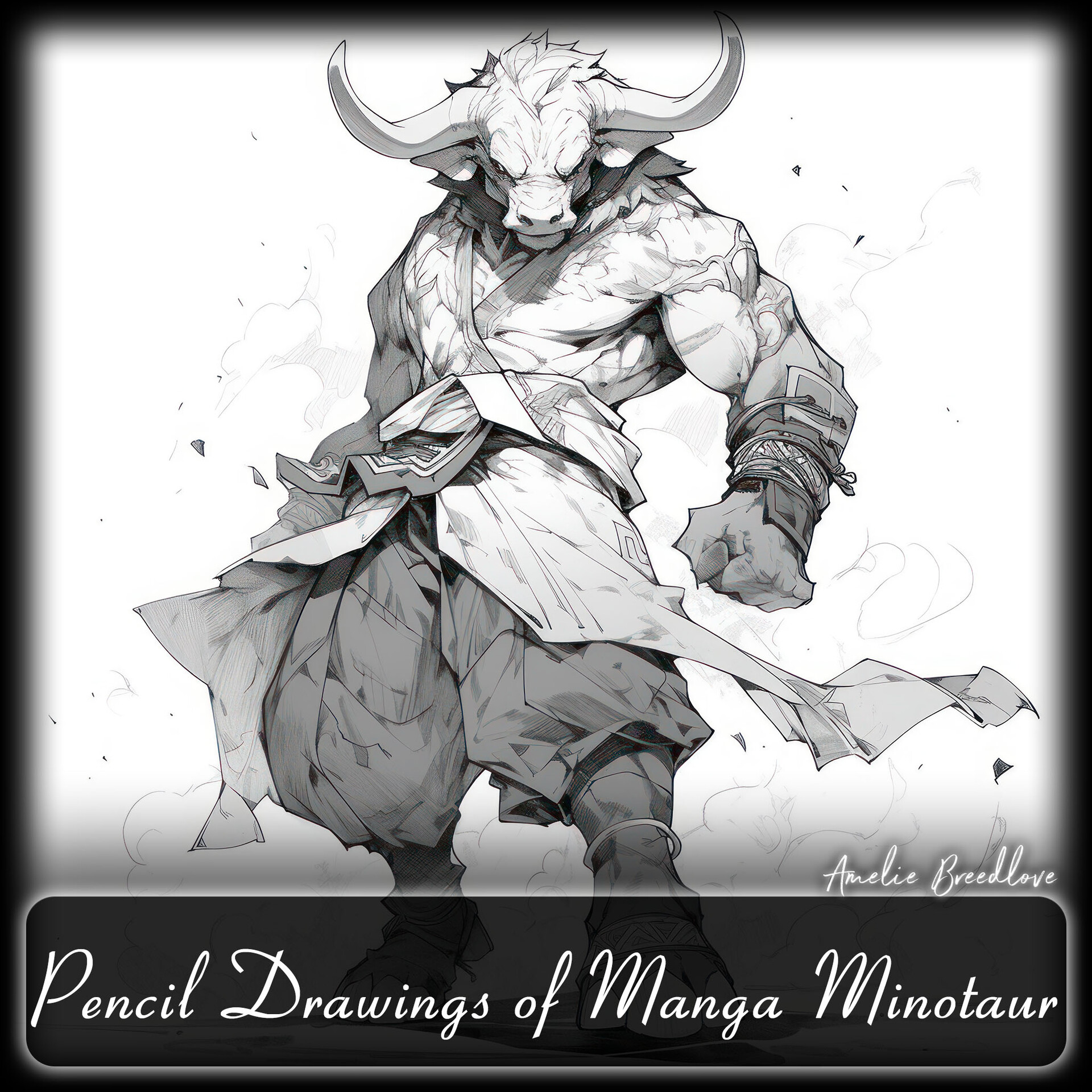 ArtStation - 200 Pencil Drawings of Manga Minotaur (Full Body ...