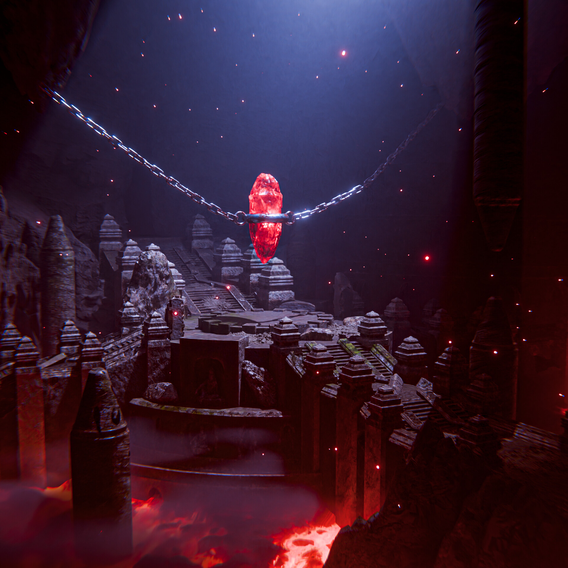 ArtStation - Chained Crystal: Red Version