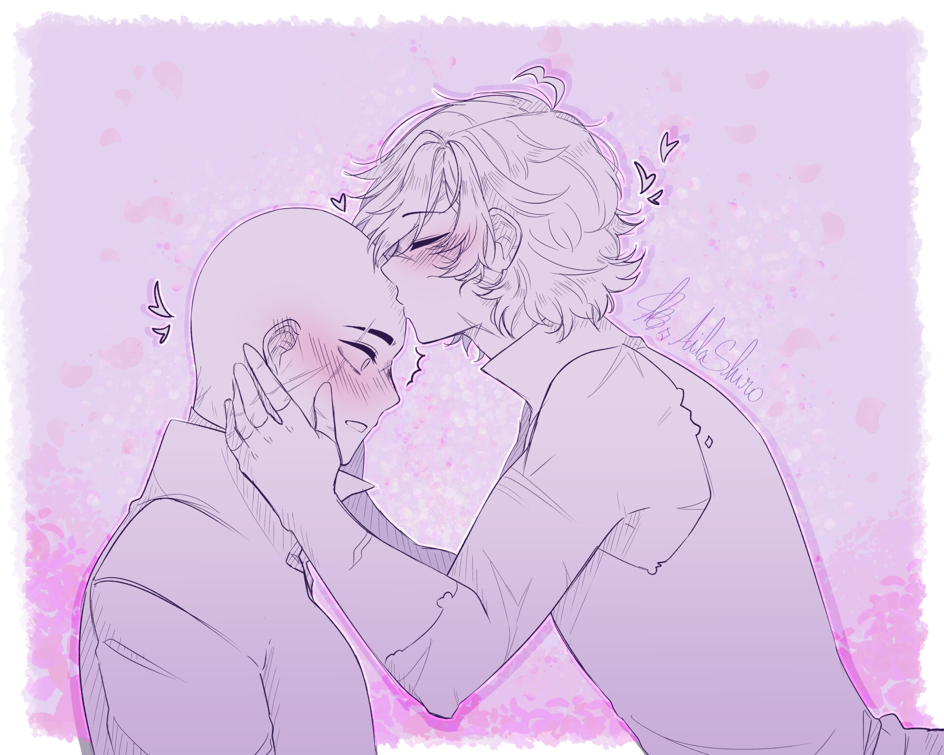 how to draw kissing anime characters