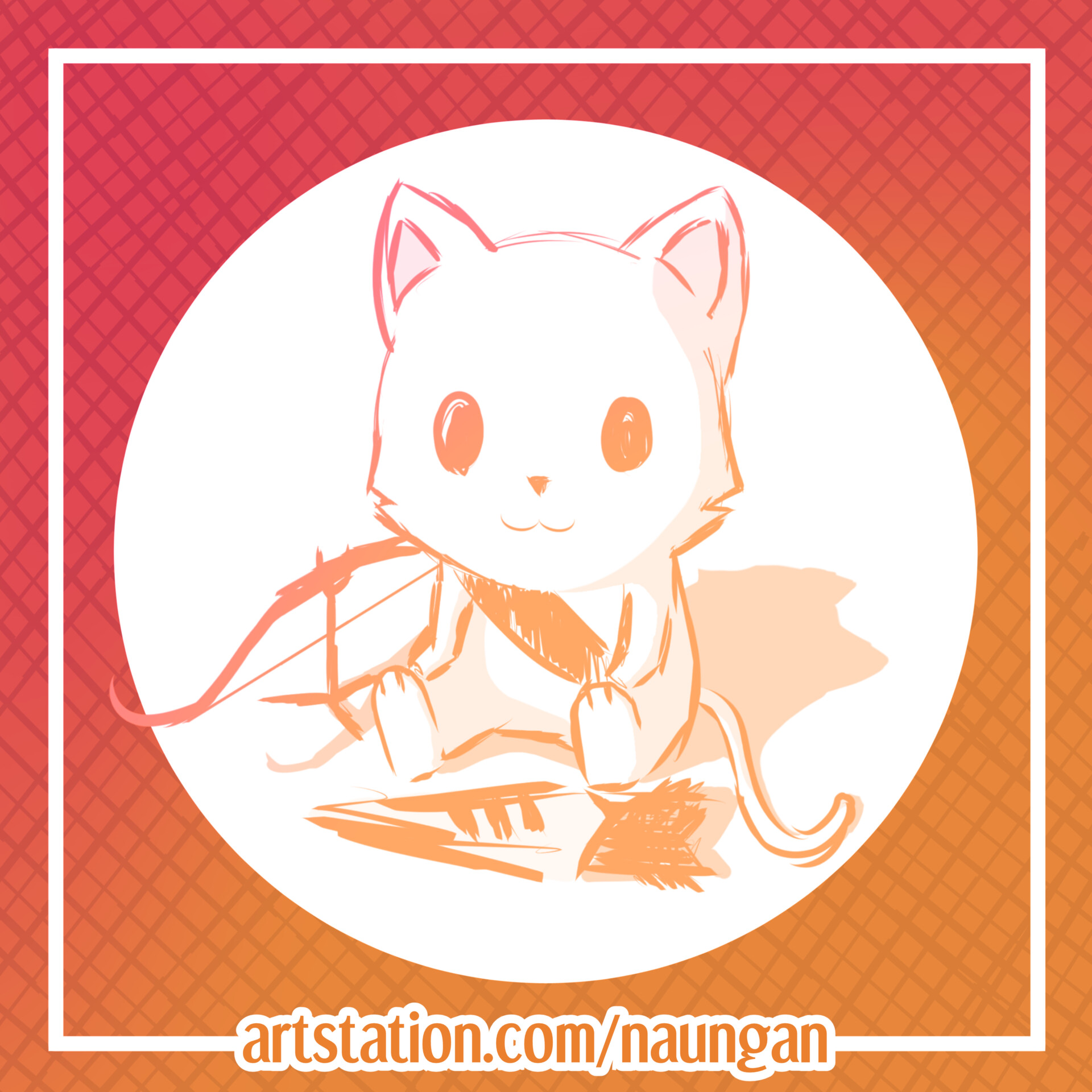 ArtStation - Chibi Archer Cat