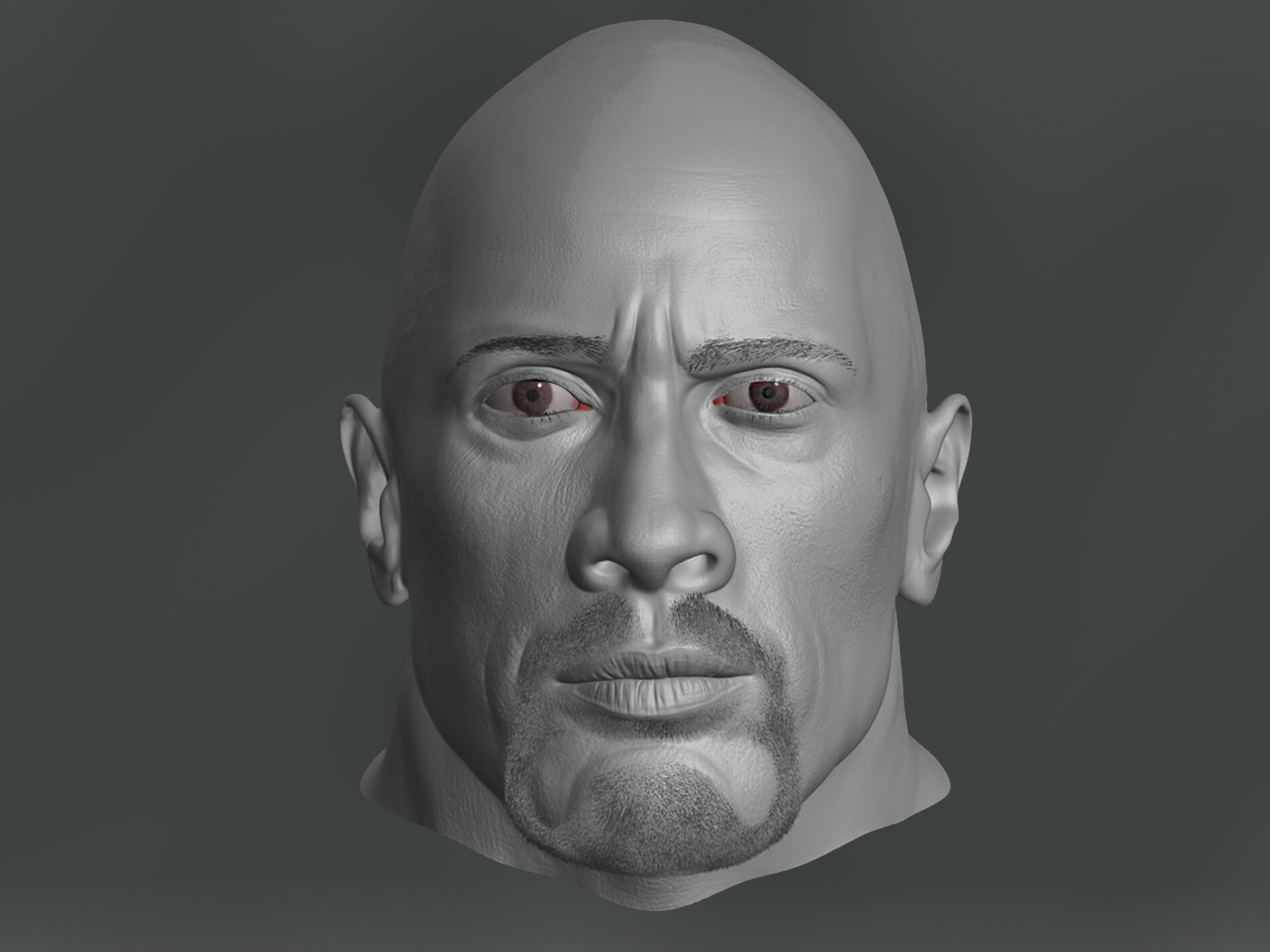 ArtStation - Dwayne Johnson Portrait - ZBrush Sculpt