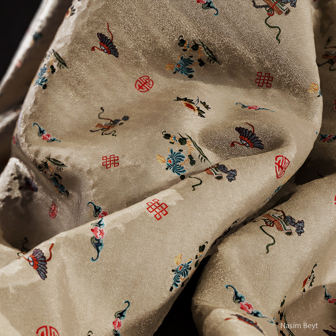 ArtStation - 50 Tileable Chinese Pattern Fabric Materials-VOL29. SBSAR