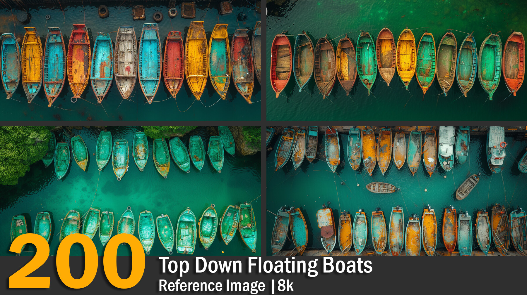 Lumière - Top Down Floating Boats | Reference Images | 8k