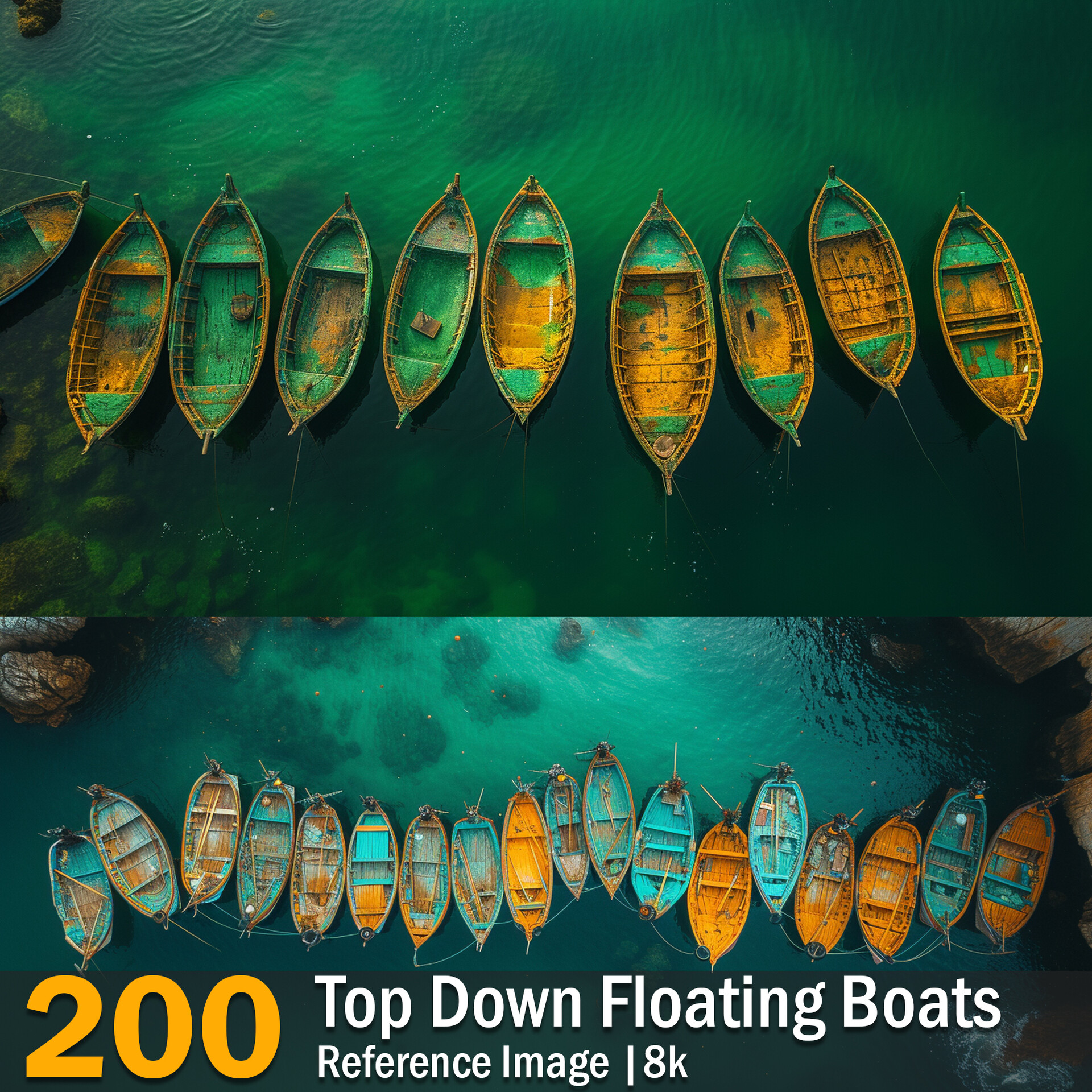 ArtStation - Top Down Floating Boats | Reference Images | 8k