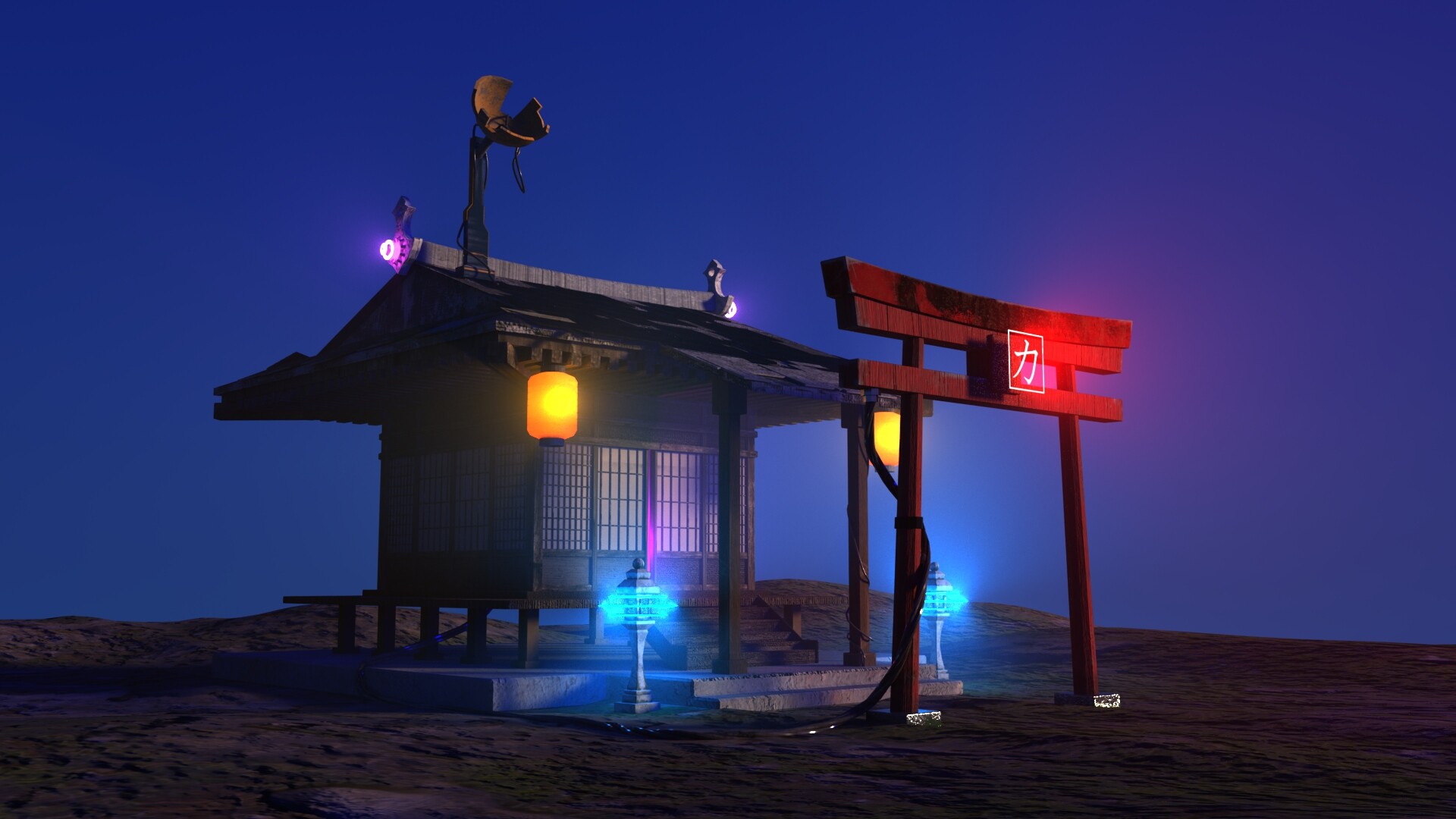 ArtStation - Cyberpunk Shrine