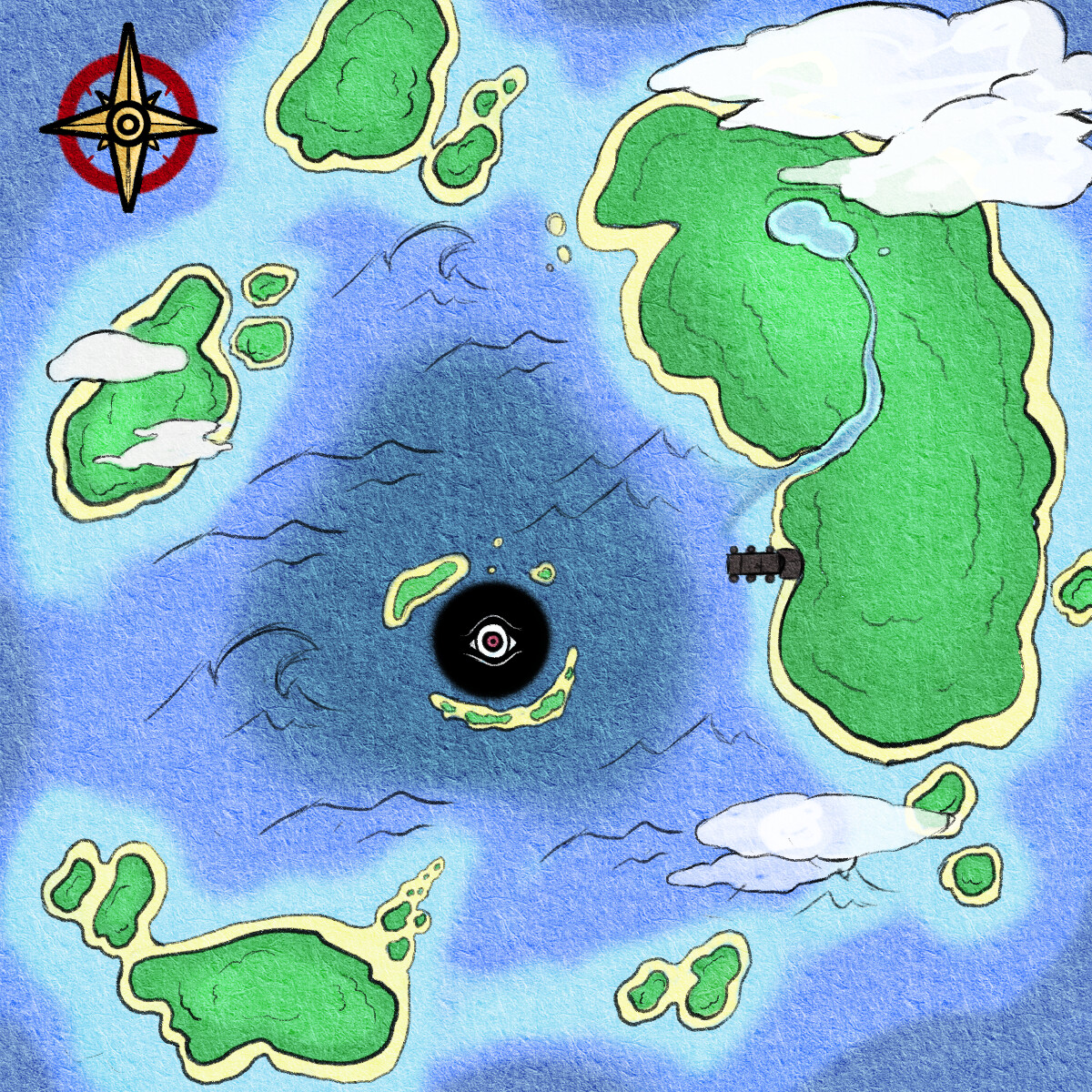 ArtStation - FishVeil In-Game Map Concept Art (Original Game)