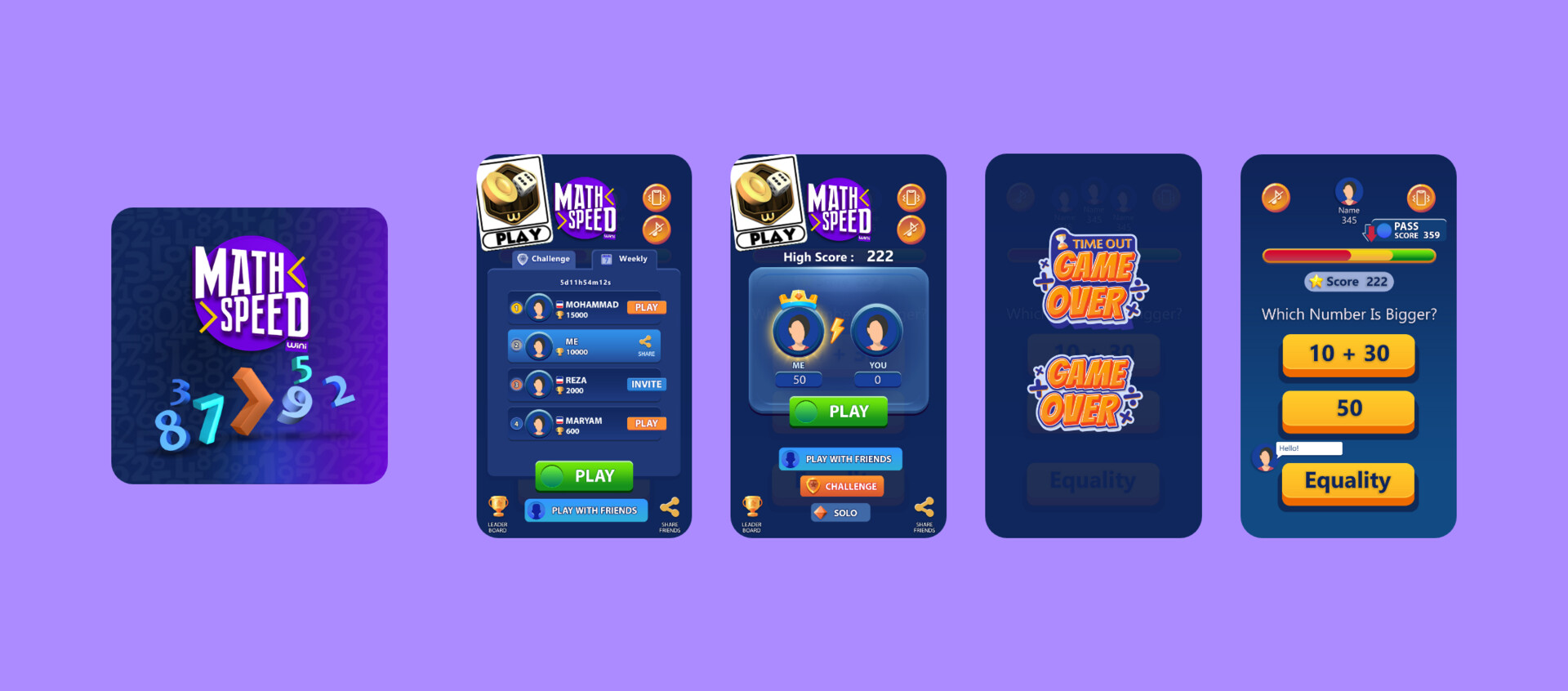 ArtStation - Math Speed game(facebook platform) - UI design